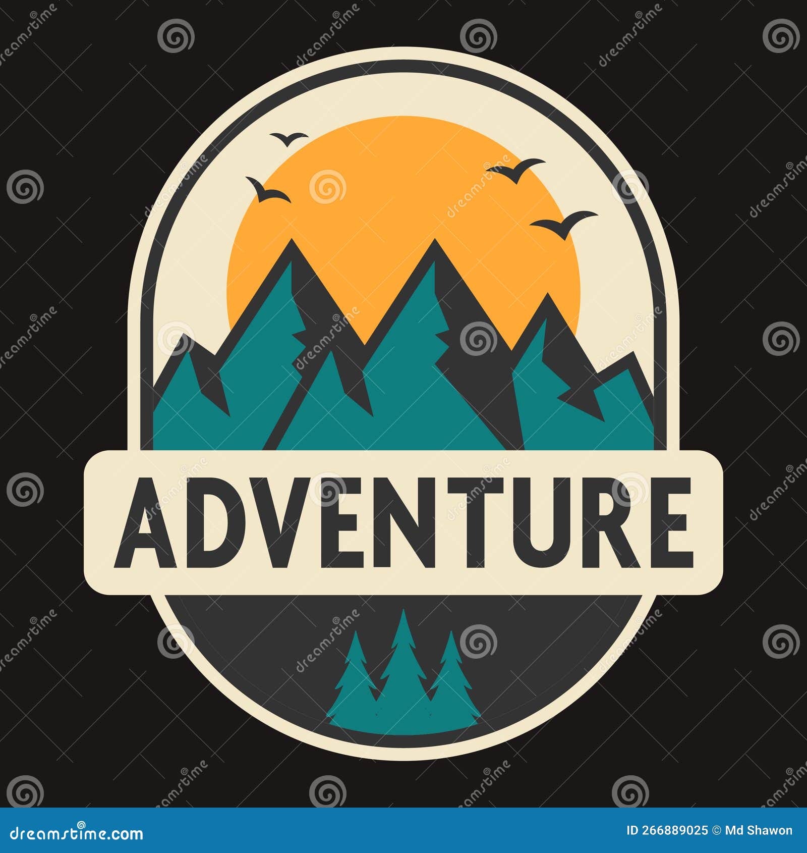 Mountain Outdoor Adventure Emblem Patch Logo Poster Label Vector ...