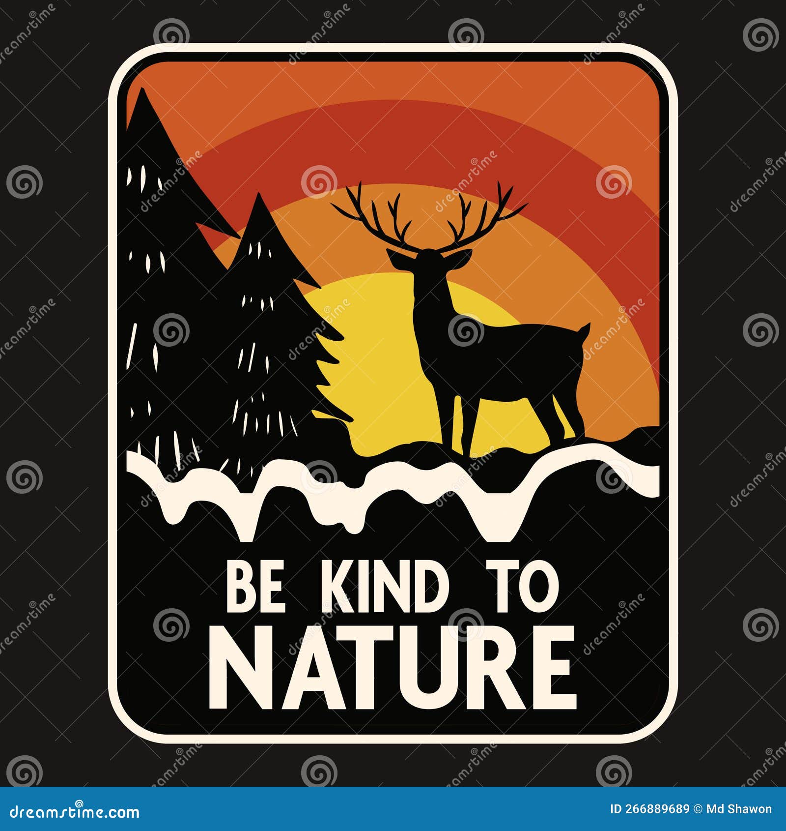 Vintage Dear Logo. Design For T-shirt Cartoon Vector | CartoonDealer ...