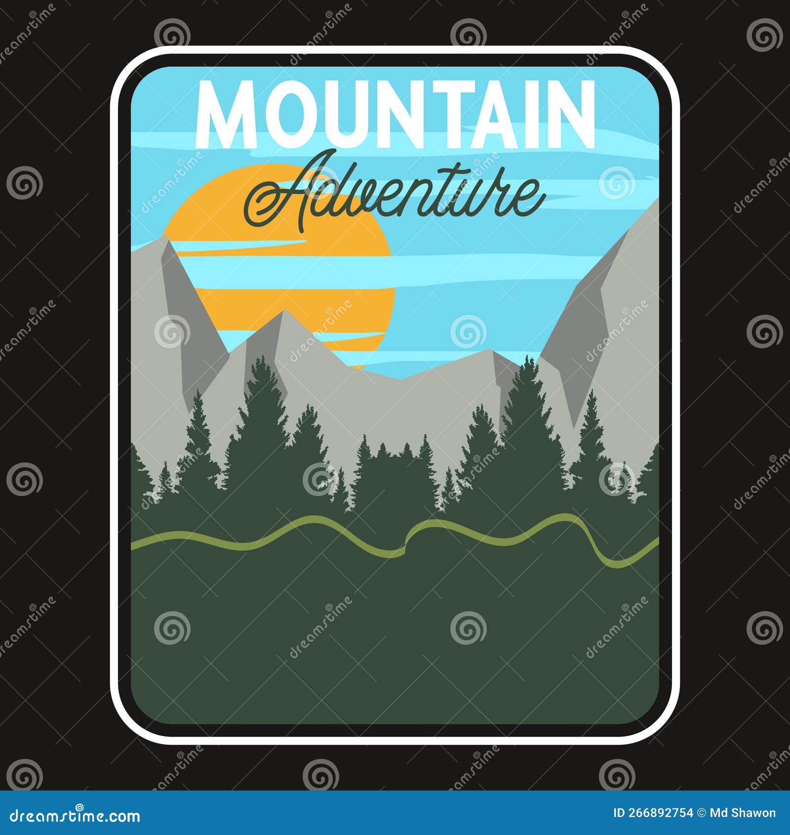 Mountain Adventure Emblem Patch Logo Poster Label Vector Illustration ...