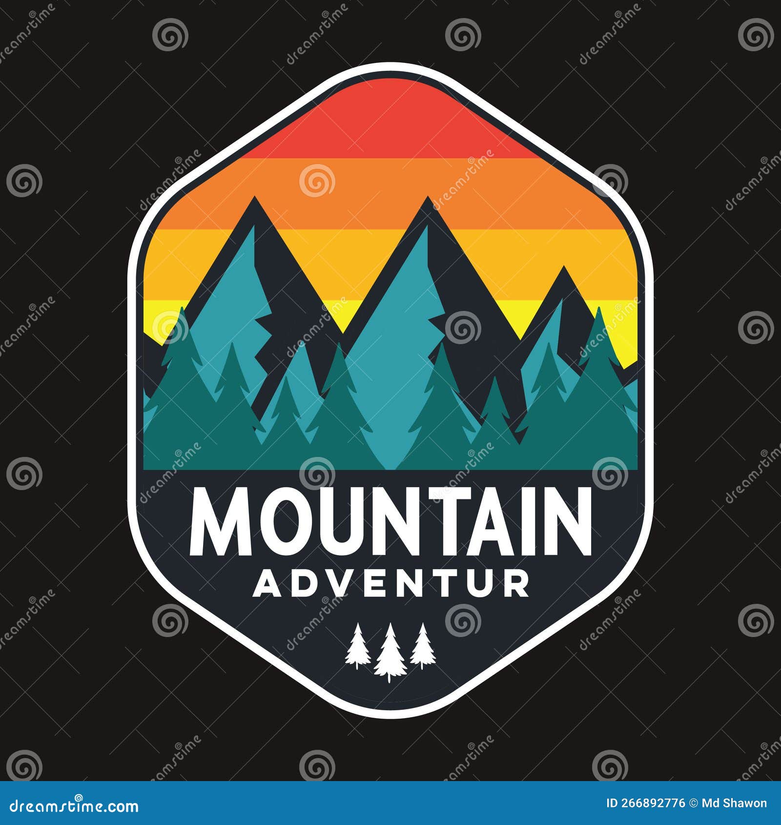 Mountain Adventure Emblem Patch Logo Poster Label Vector Illustration ...