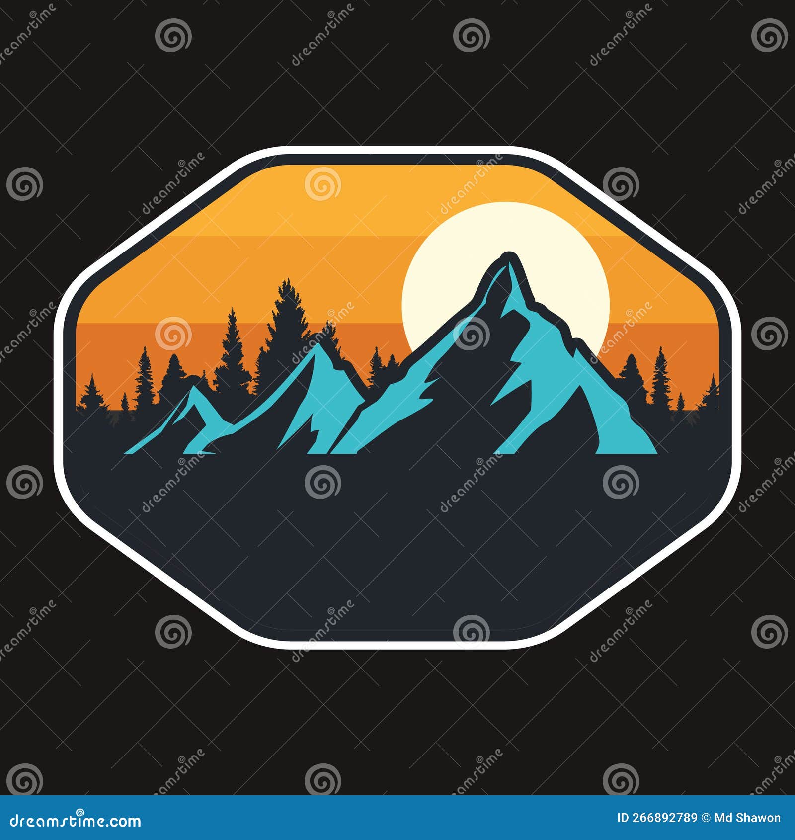 Mountain Adventure Dear Emblem Patch Logo Poster Label Vector ...