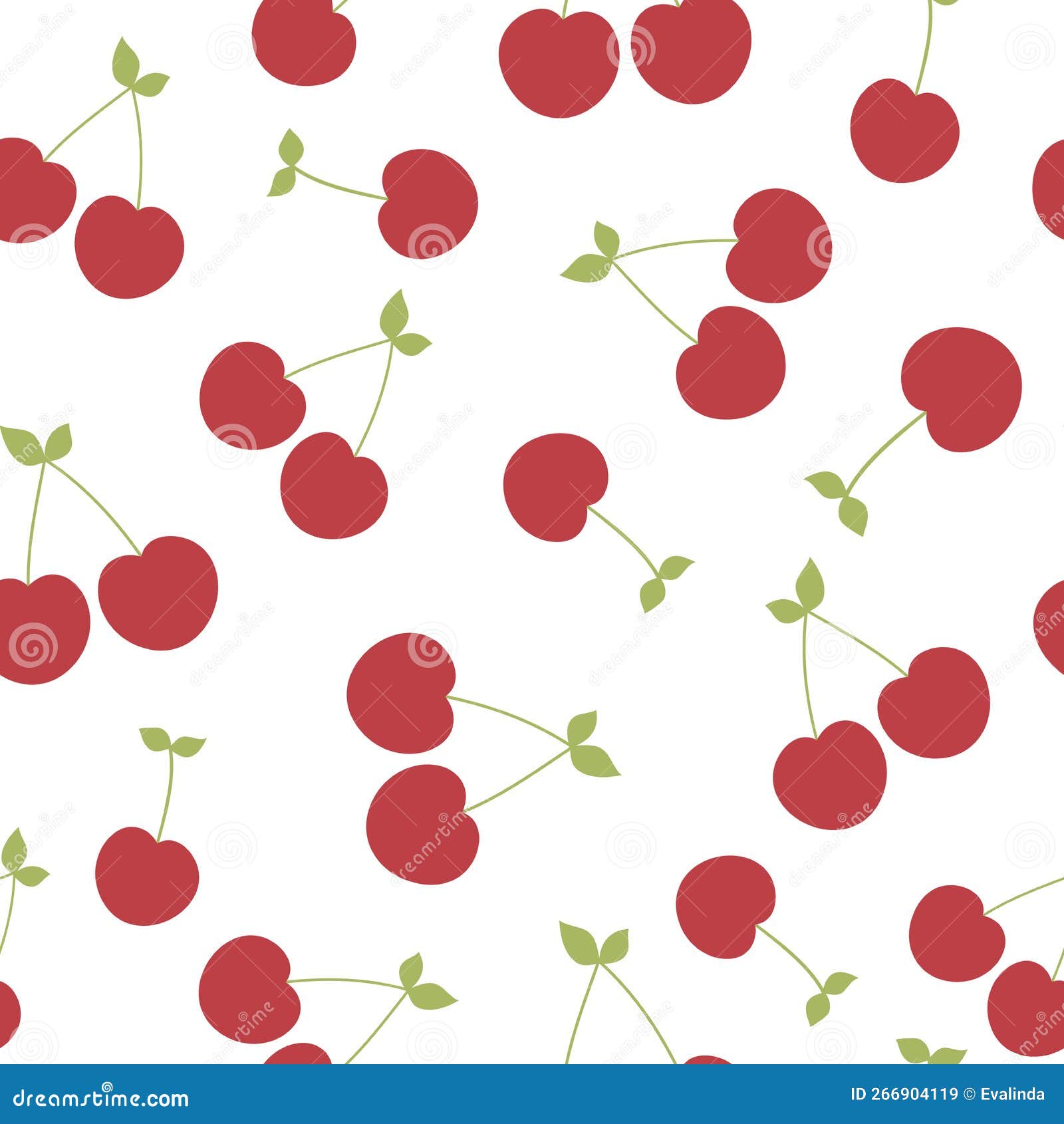Seamless Pattern with Cherry. Summer Fruit Texture on White Background ...