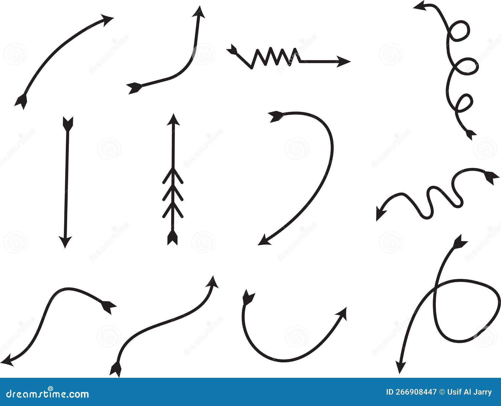 DIRECTION SET of RANDOM ARROWS is BLACK Stock Vector - Illustration of ...