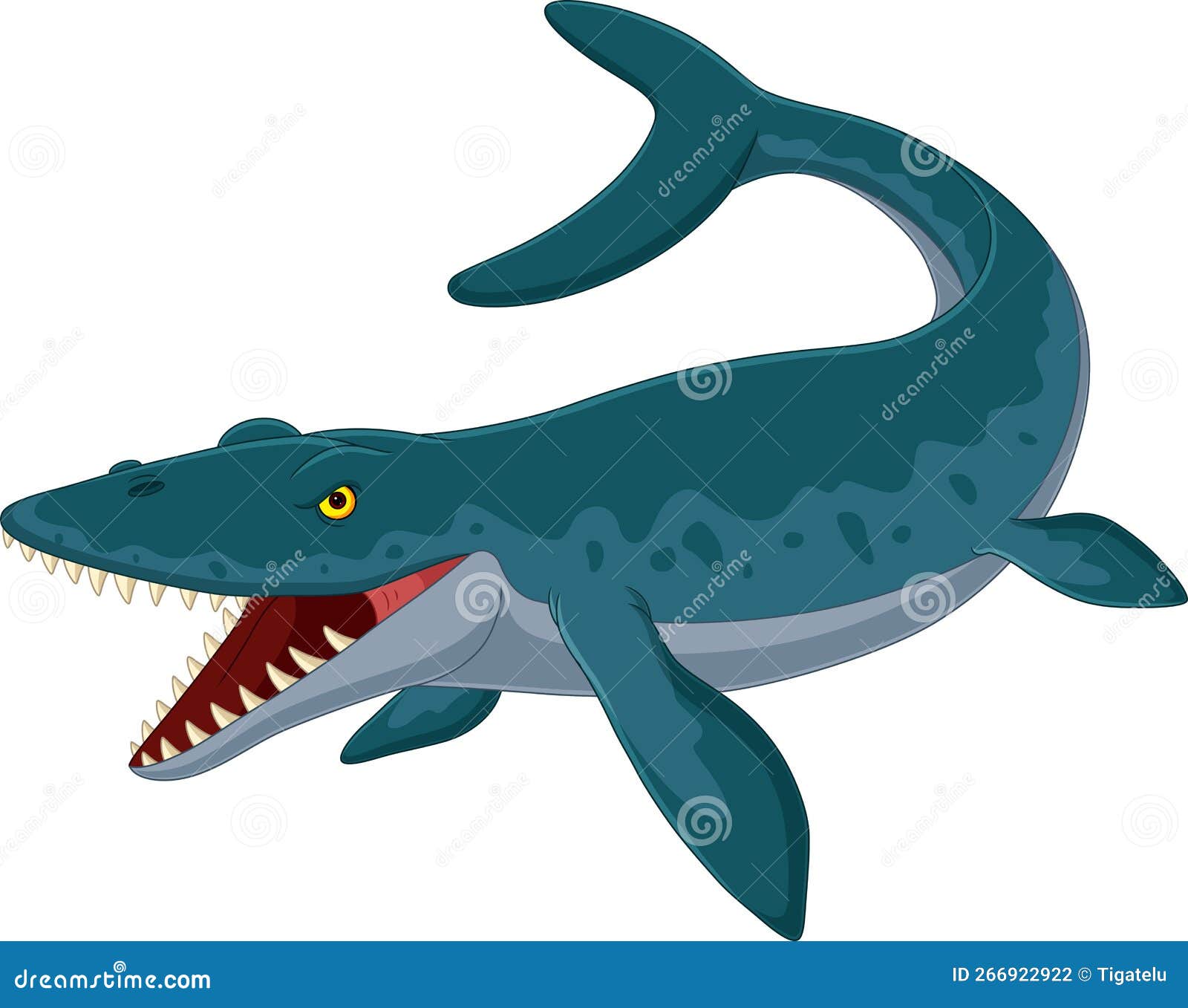 Mosasaurus . Cute Dinosaurs Cartoon Characters . Silhouette Black ...