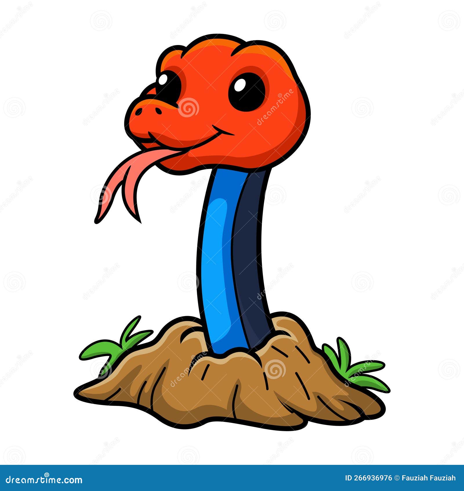 Red Headed Krait. Tropical Poison Snake With Bright Head, Tail, Black ...