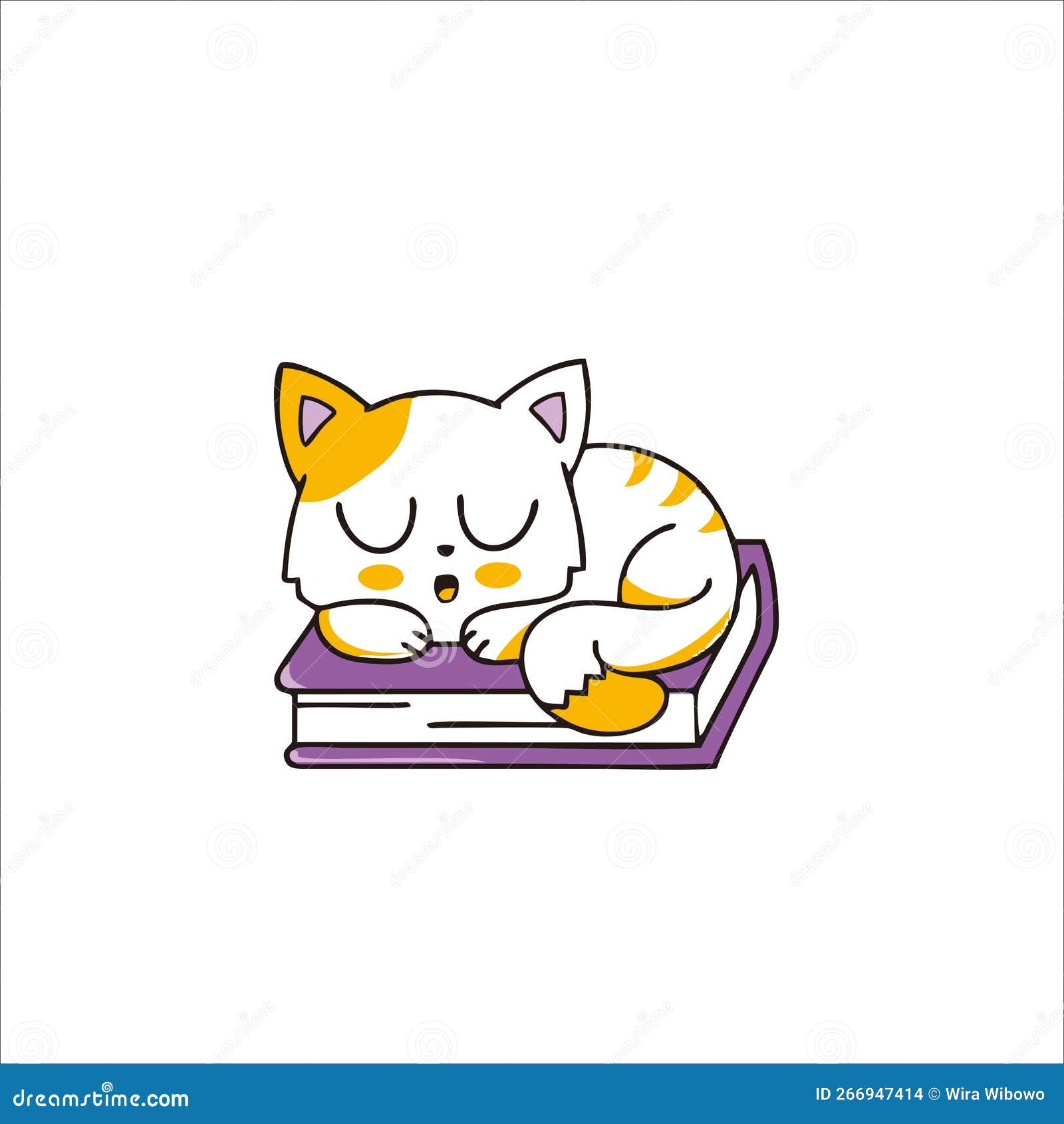 Print Sleeping Cat Logo Design for Your Identity Stock Vector ...