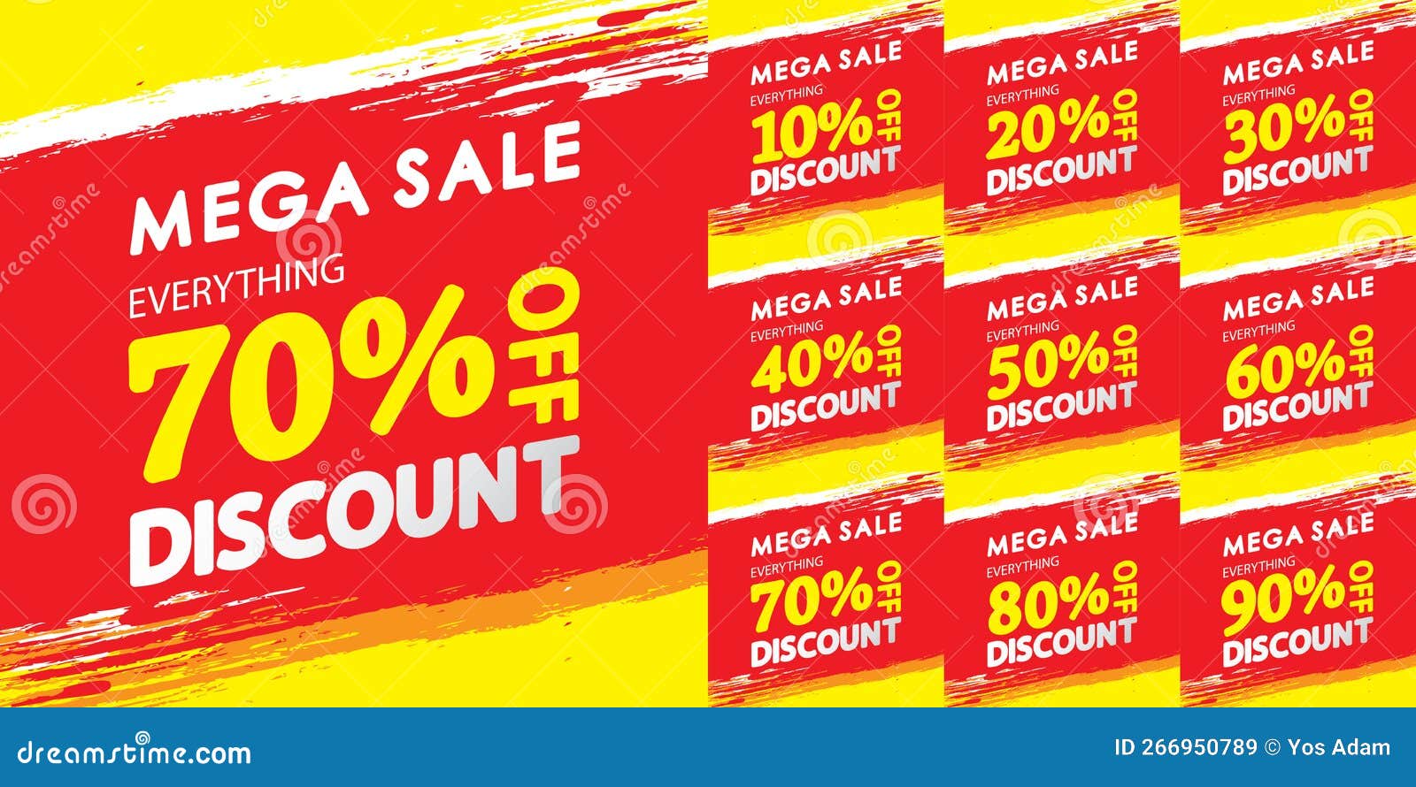 Red and Yellow Special Offer, Coupons, Sale Banner and Off Discount Set ...