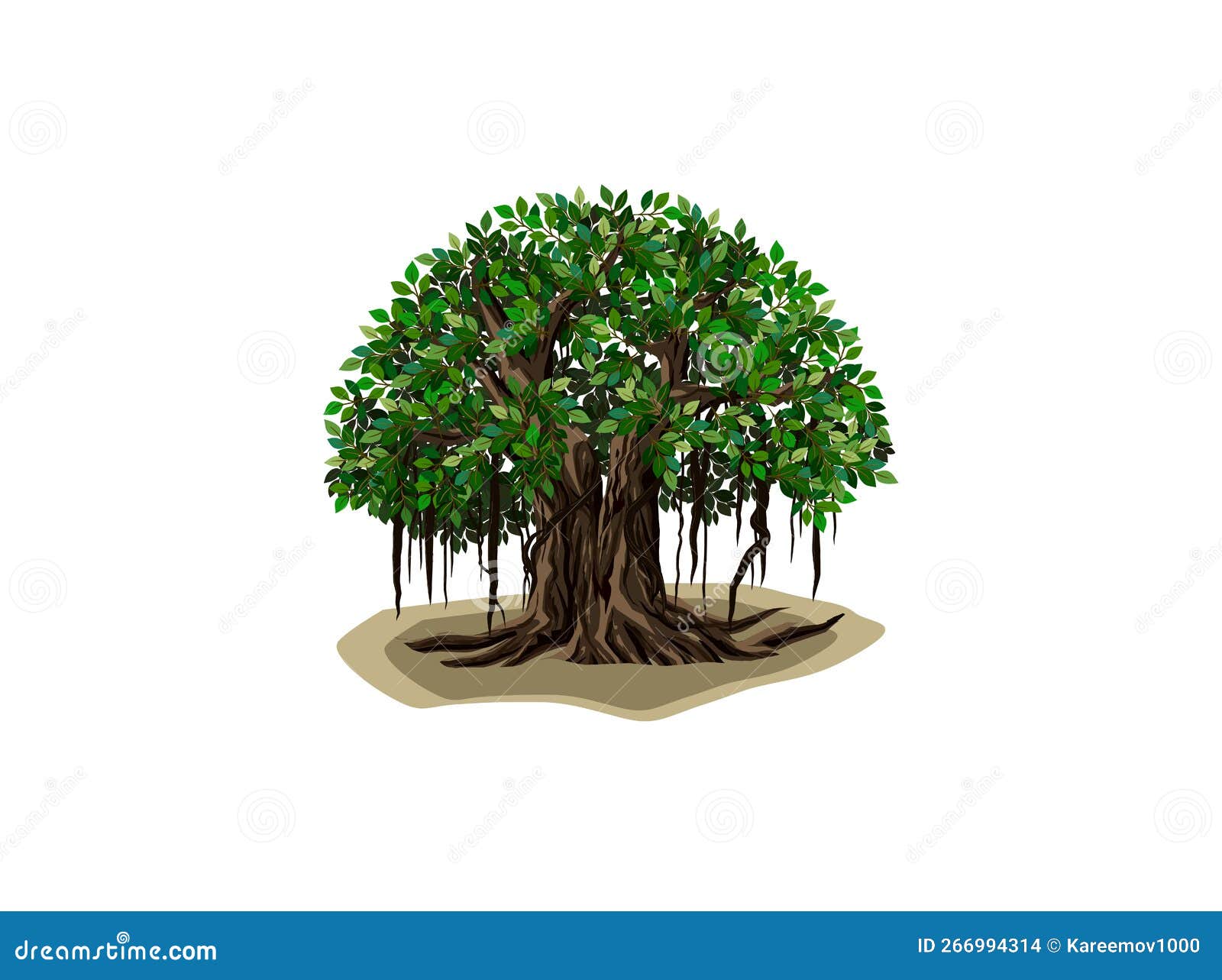 Banyan Tree and Roots Illustrations Stock Vector - Illustration of ...