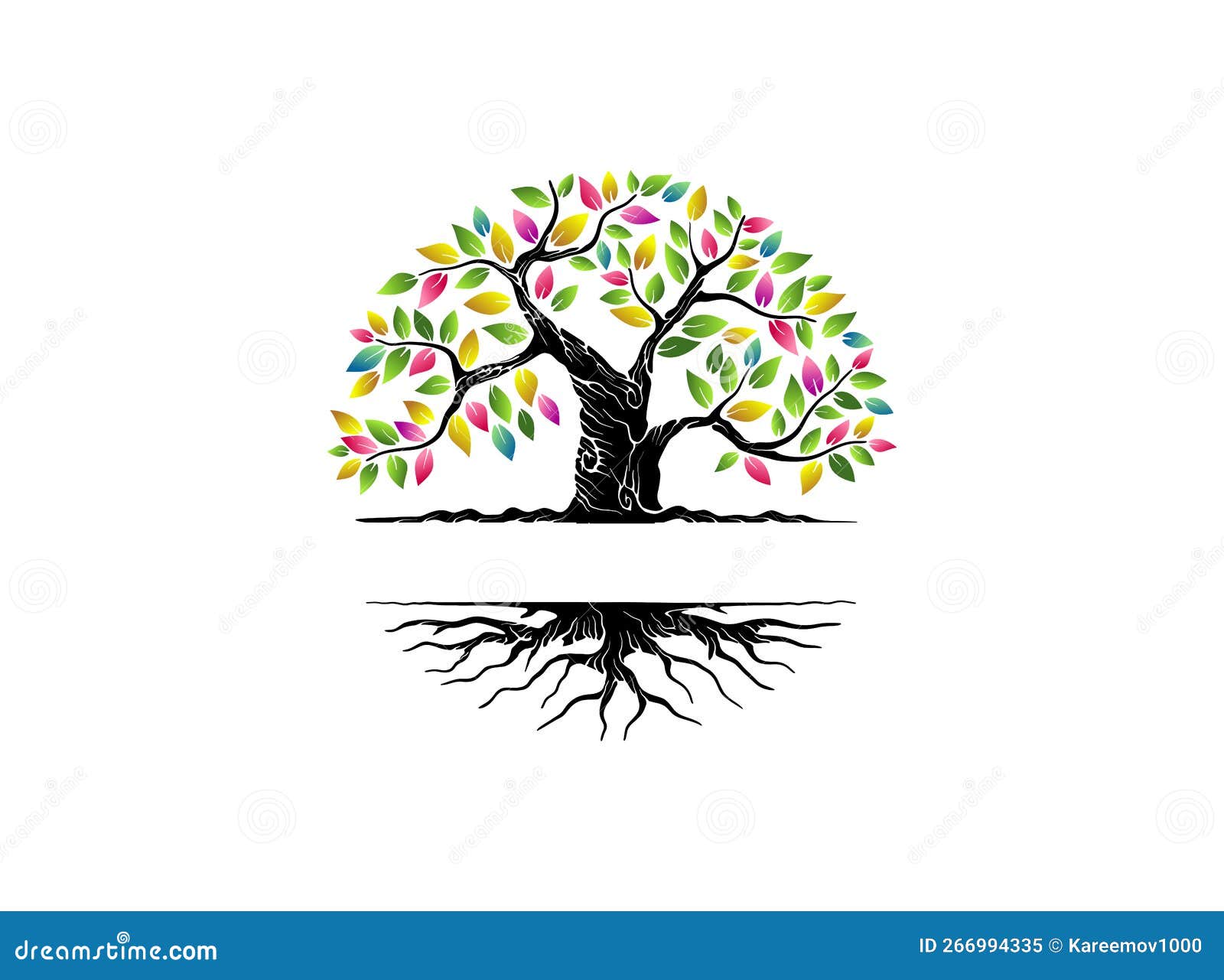 Rainbow tree circular stock vector. Illustration of business - 266994335