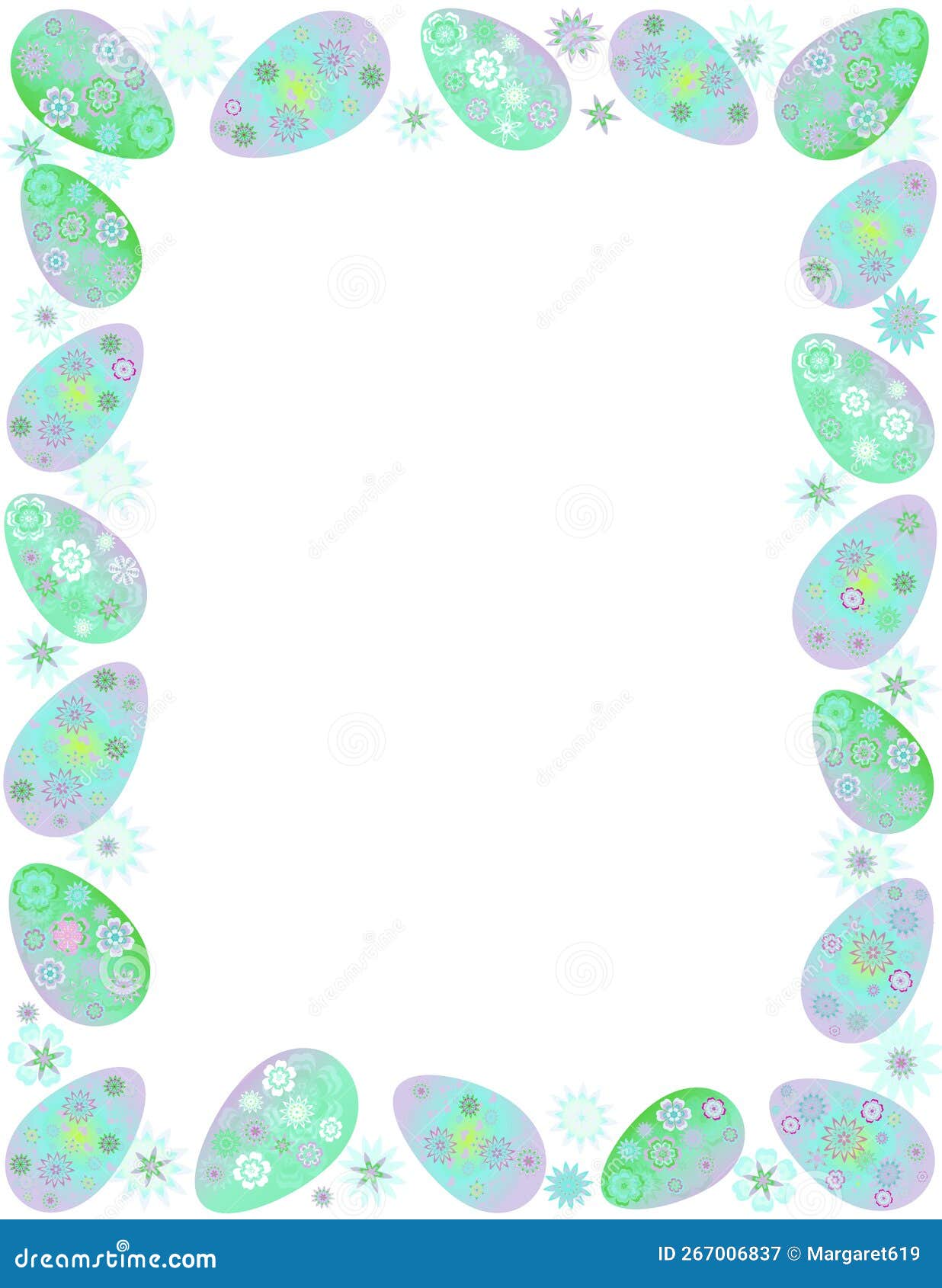 Beautiful Easter Eggs Frame for Text. Stock Illustration - Illustration ...