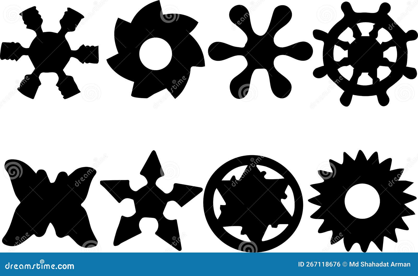 Fidget Spinner Silhouette Set Stock Vector - Illustration of metallic ...