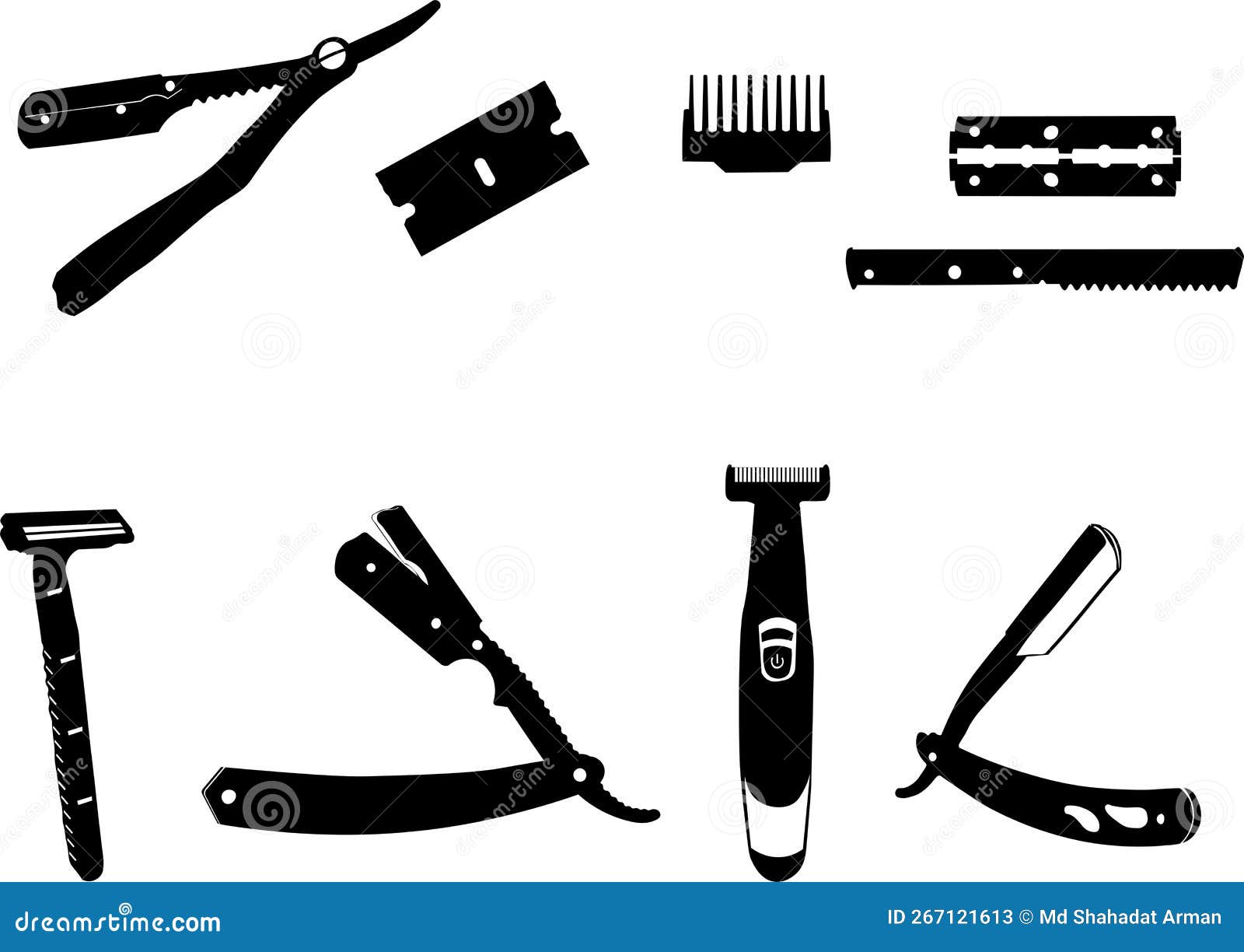 Blade Razor silhouette Set stock vector. Illustration of sword - 267121613