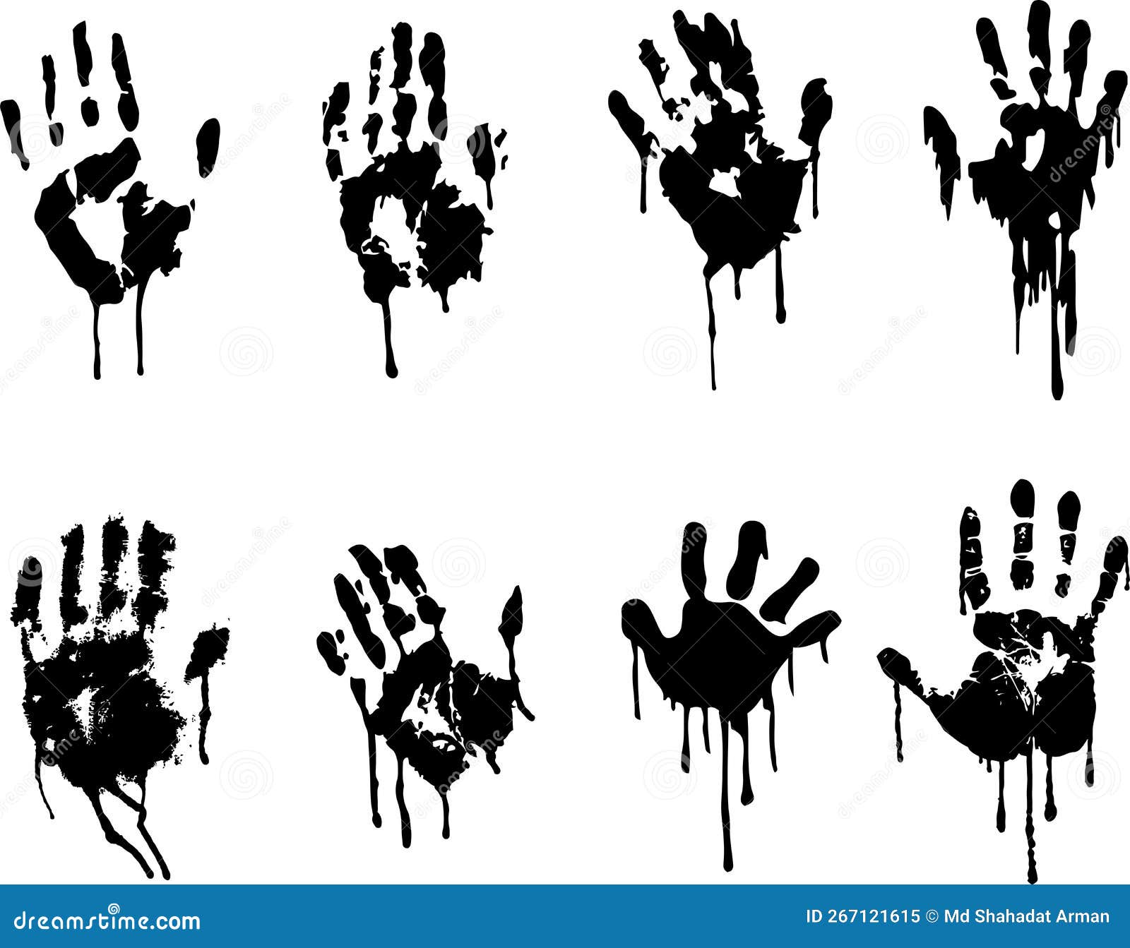 Handprint Silhouette, Male Hand Print Silhouette, People Hand Print ...