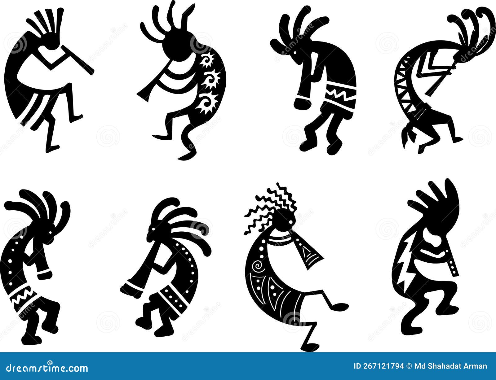 Kokopelli Silhouette Set Vector Illustration | CartoonDealer.com #267121796