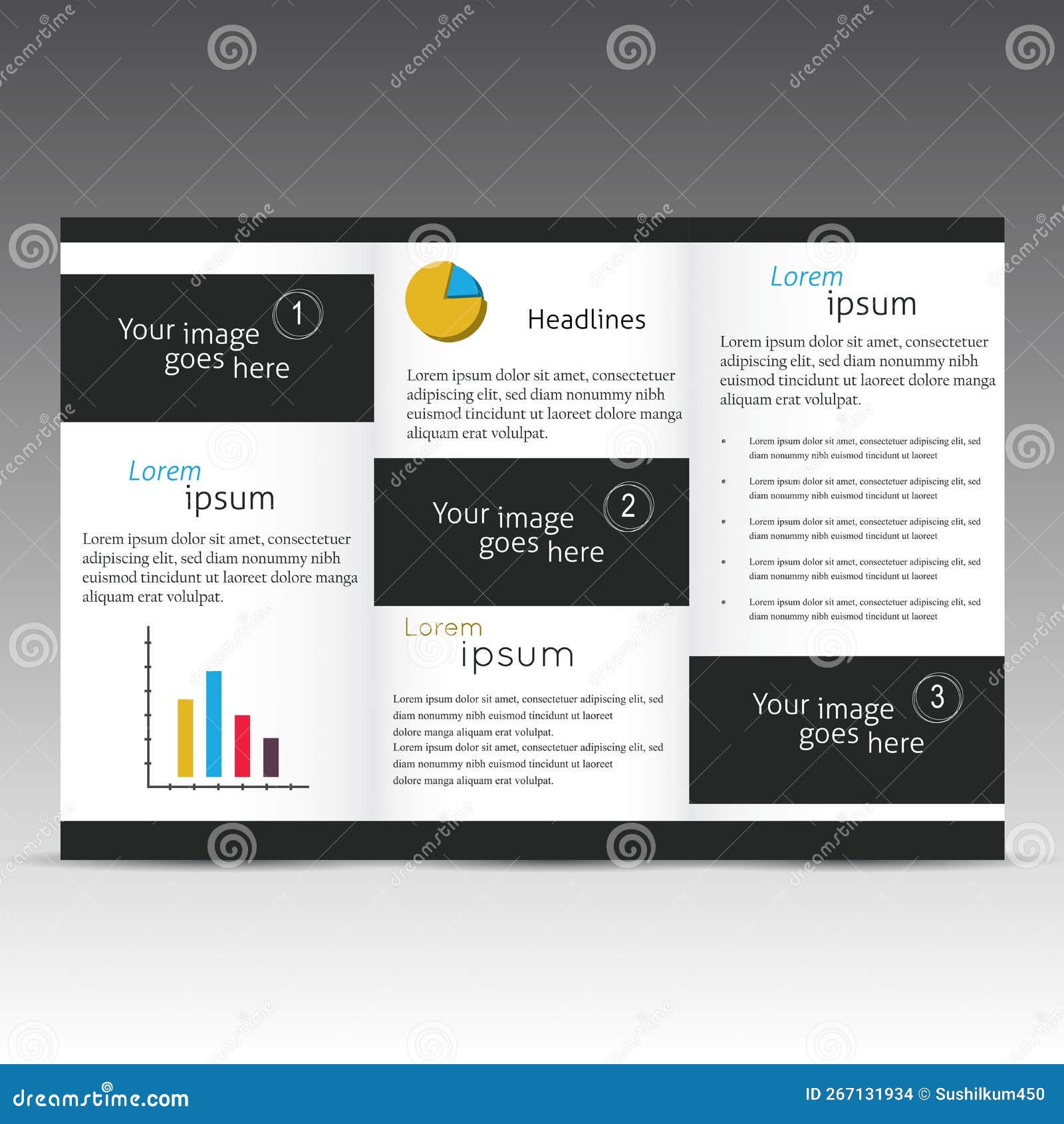 Professional Business Three Fold Flyer Template. Stock Vector ...