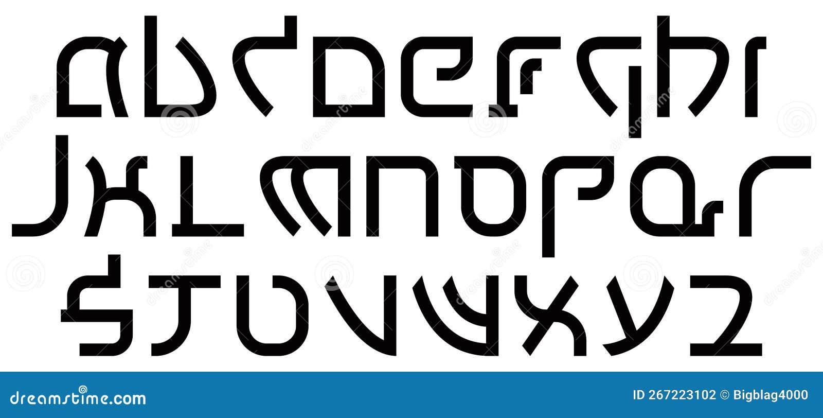 Stylized Hebrew Alphabet.Vector Decorative Font. Stock Illustration ...