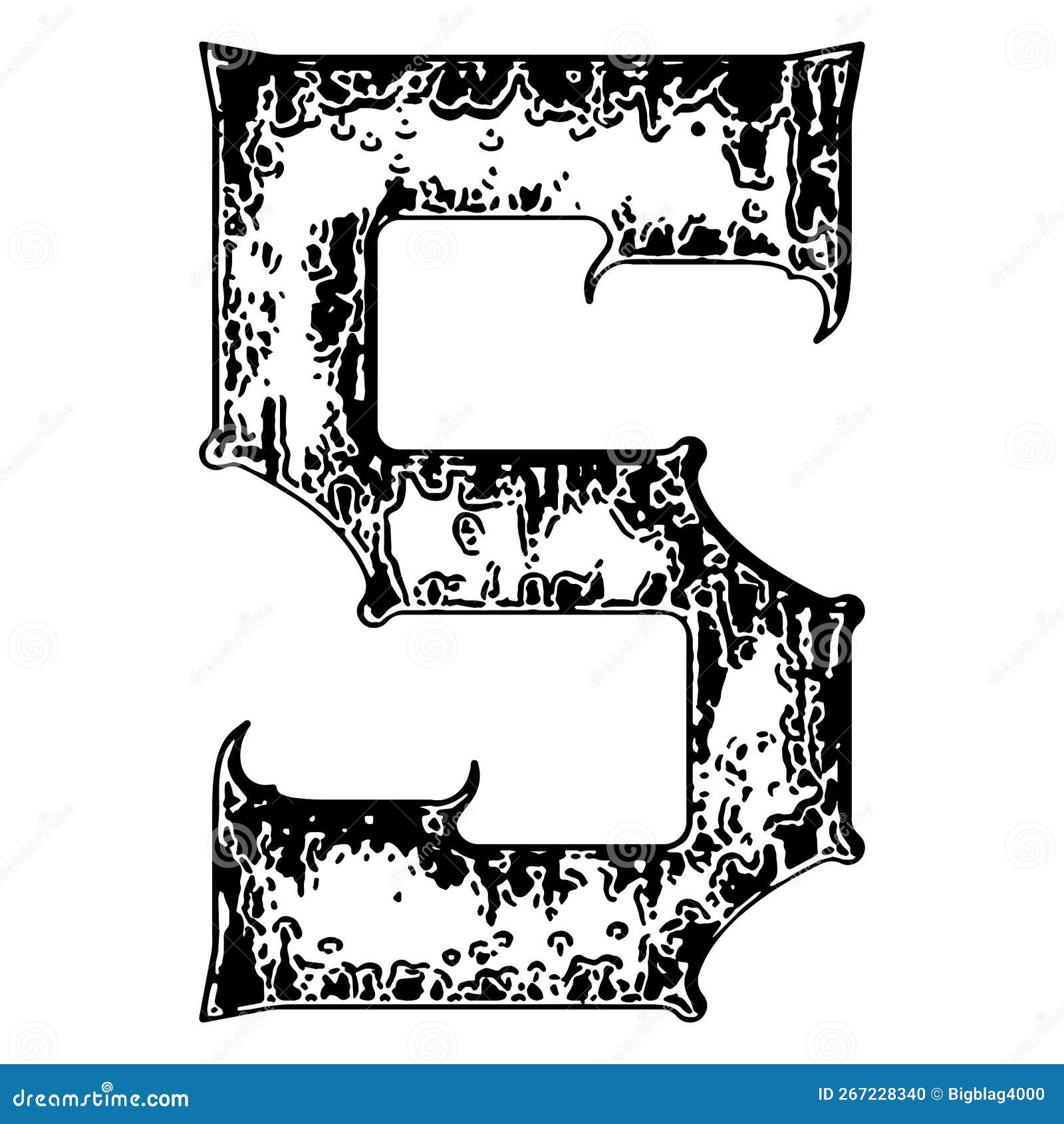 Neo-gothic Decorative Number.Vector Medieval Font. Stock Illustration ...