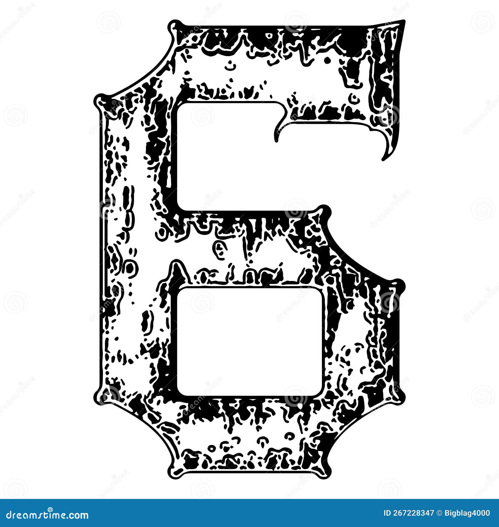 Neo-gothic Decorative Number.Vector Medieval Font. Stock Illustration ...