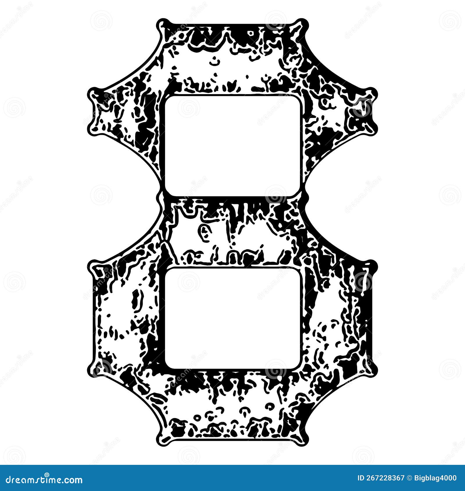 Neo-gothic Decorative Number.Vector Medieval Font. Stock Illustration ...
