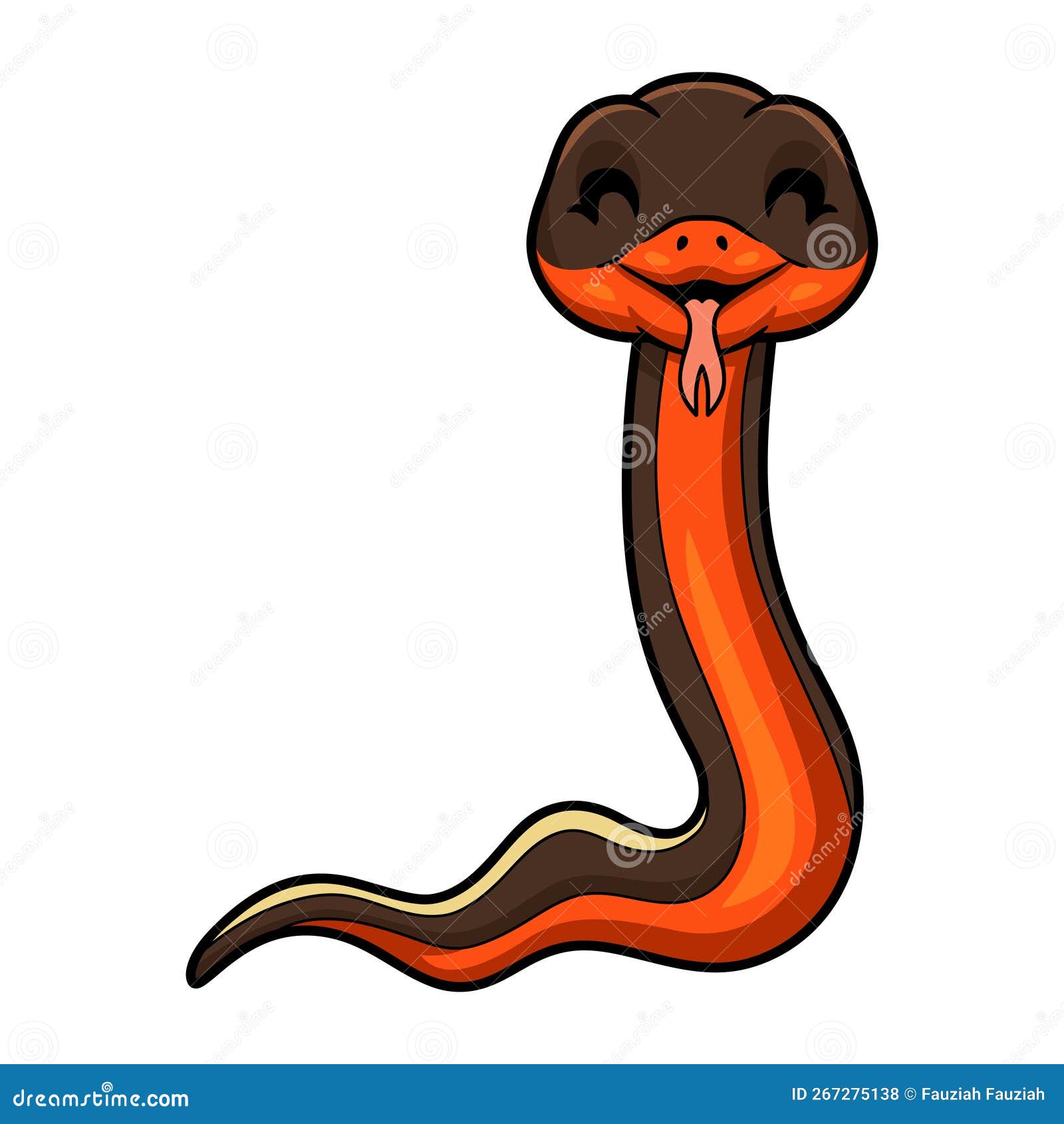 Cute Happy Garter Snake Cartoon Stock Vector - Illustration of mascot ...