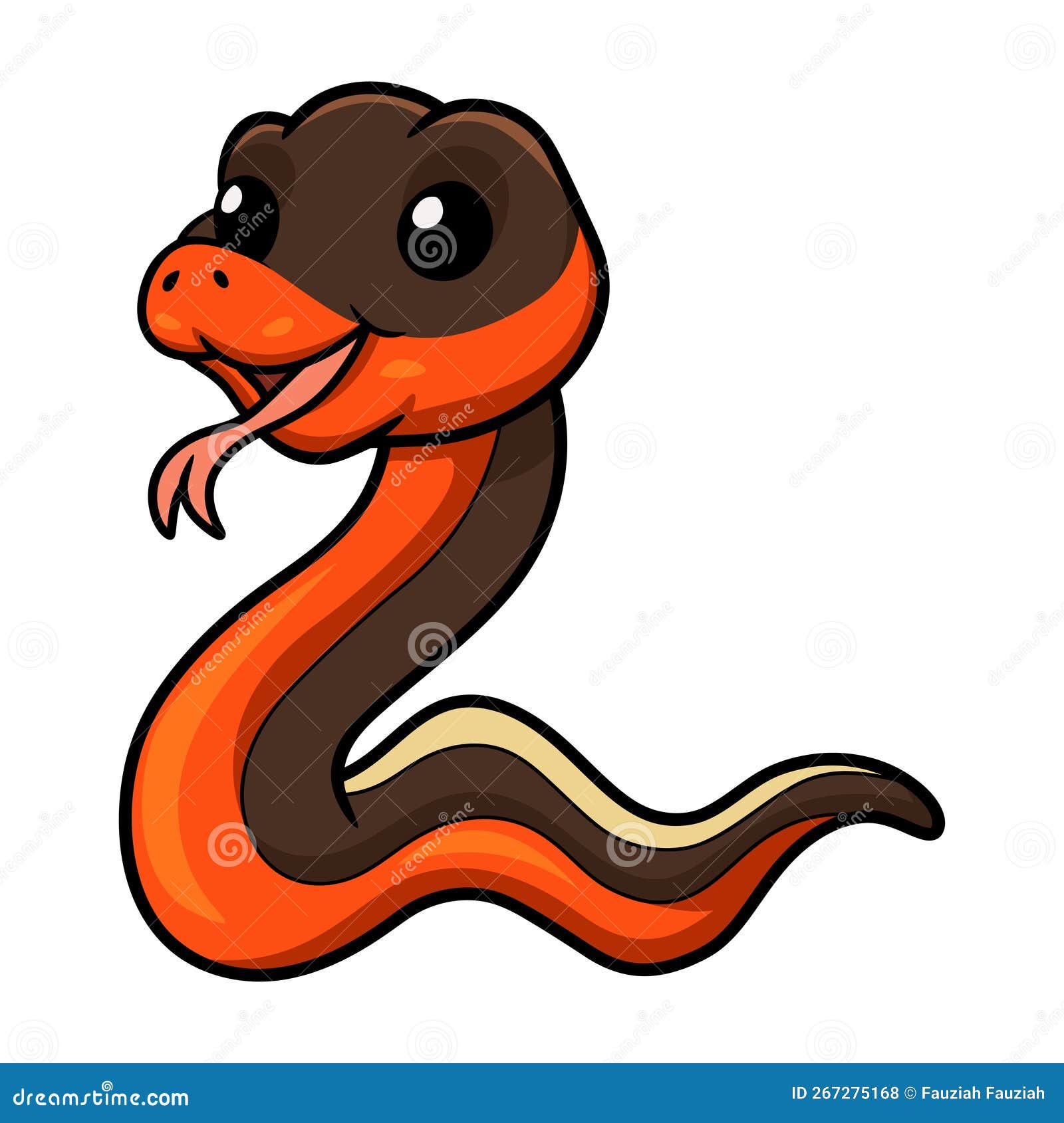 Cute Happy Garter Snake Cartoon Stock Vector - Illustration of animal ...