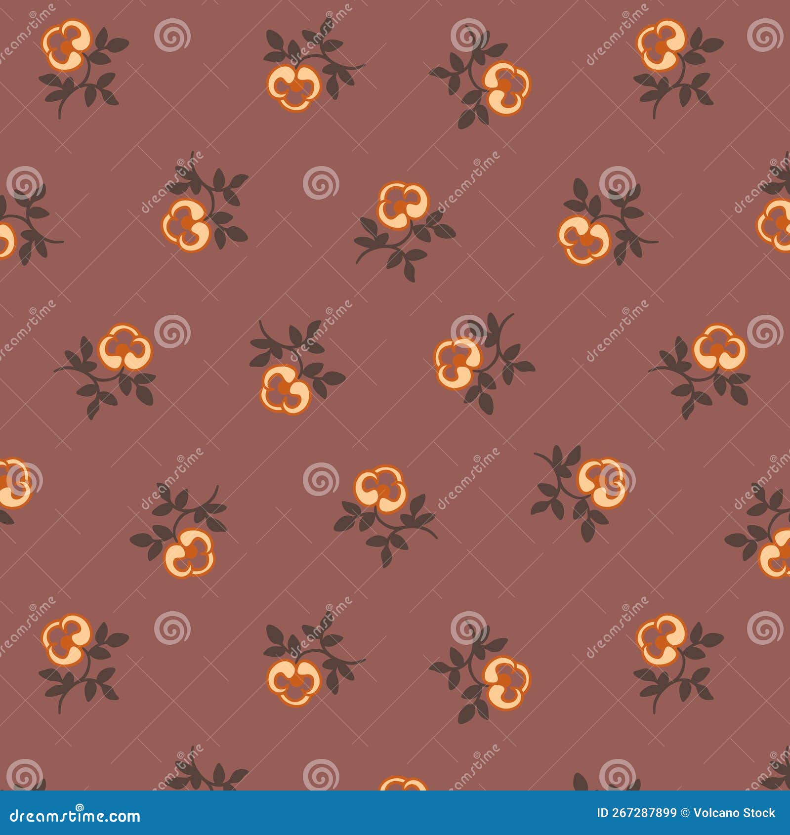 Cute Small Flower Motif Pattern Abstract Geometric Continuous ...