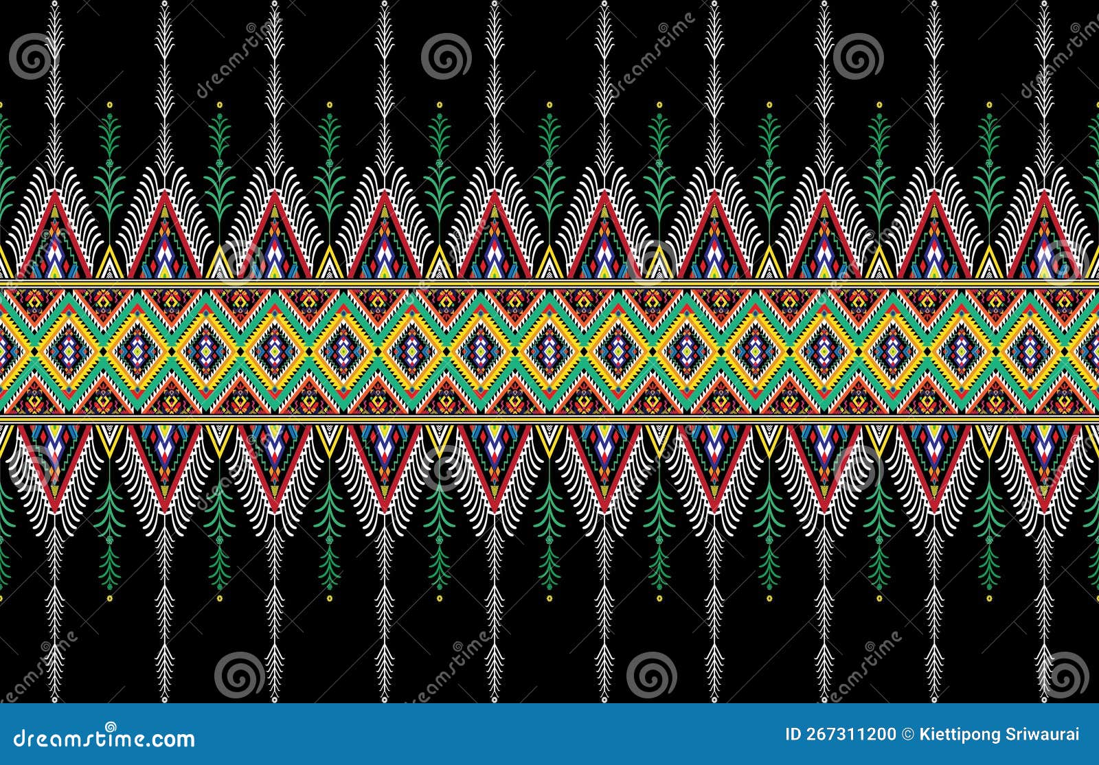 Gypsy Pattern Tribal Ethnic Motifs Geometric Seamless Background. Stock ...