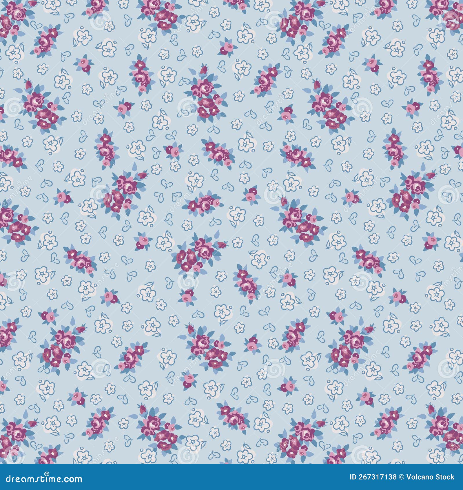 Seamless Cute Bright Colorful Ditsy Flower Pattern in Vector Stock ...