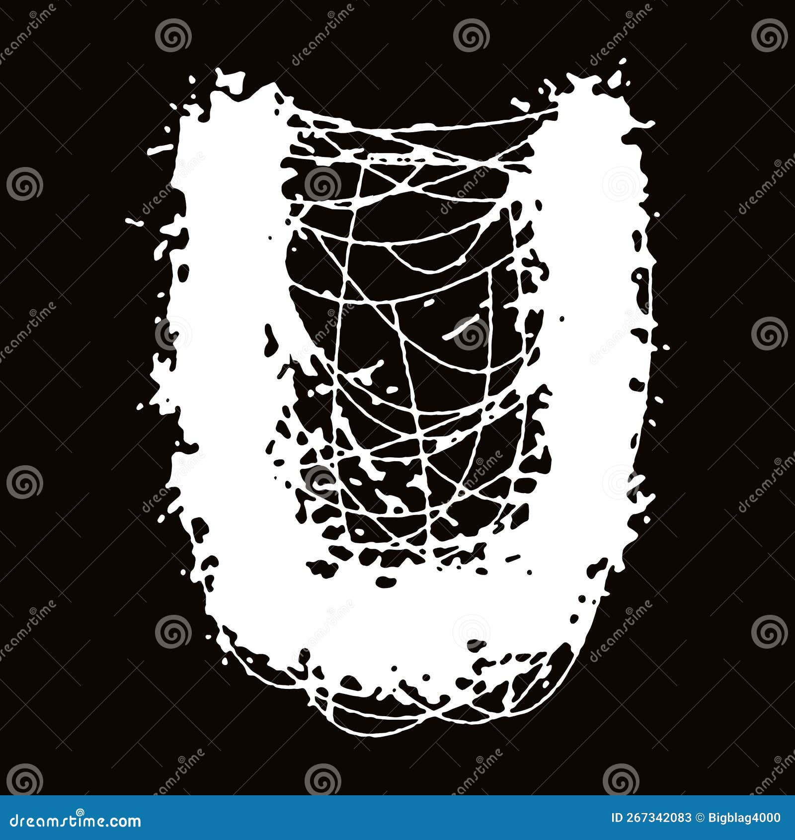 Metal Music Style Letter.White Font with Smudges. Stock Vector ...