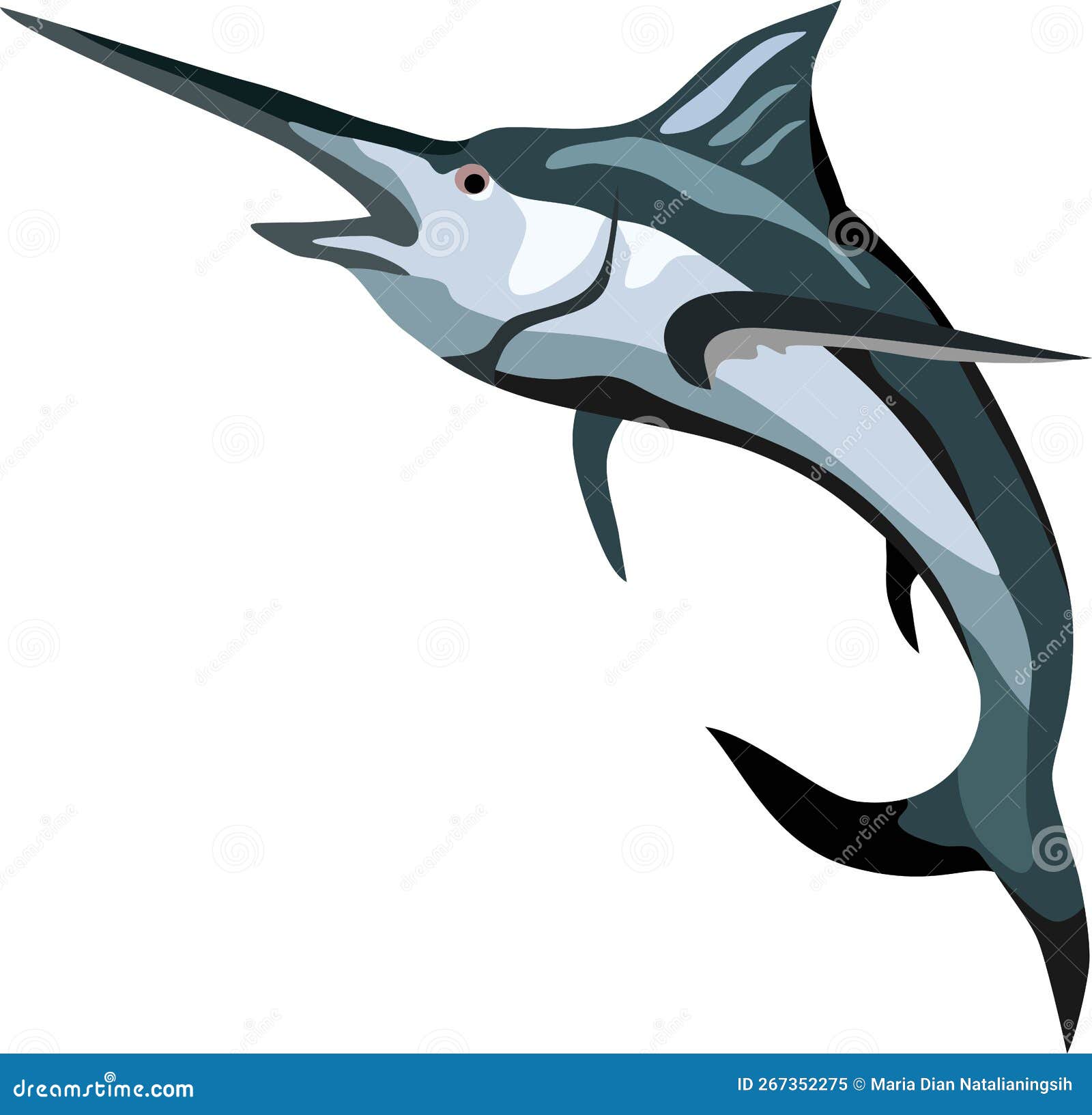 Flying Marlin Fish Animal Vector Stock Vector - Illustration of flying ...