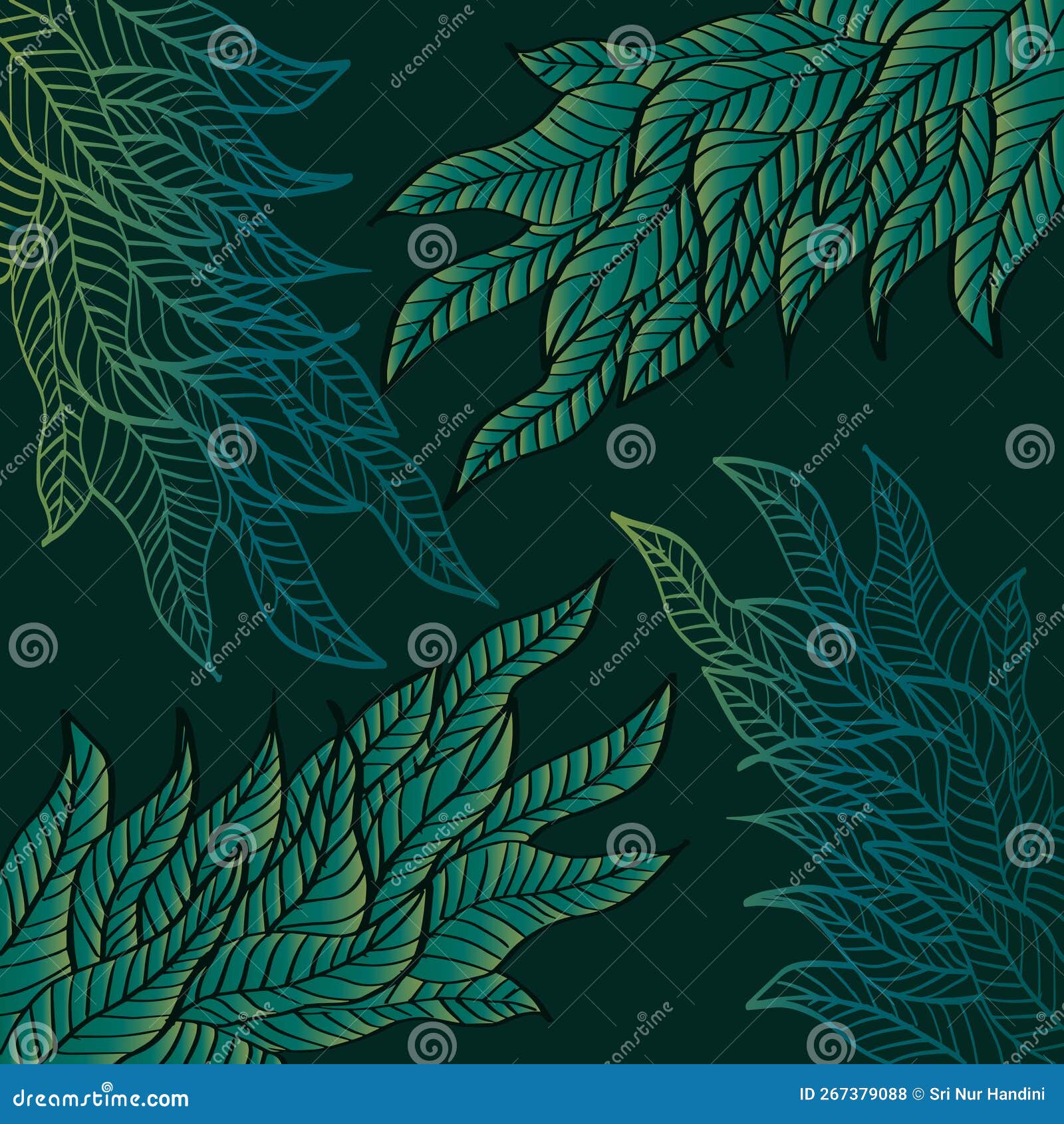 Beautiful Green Leaf Background Vector Illustration Stock Illustration ...