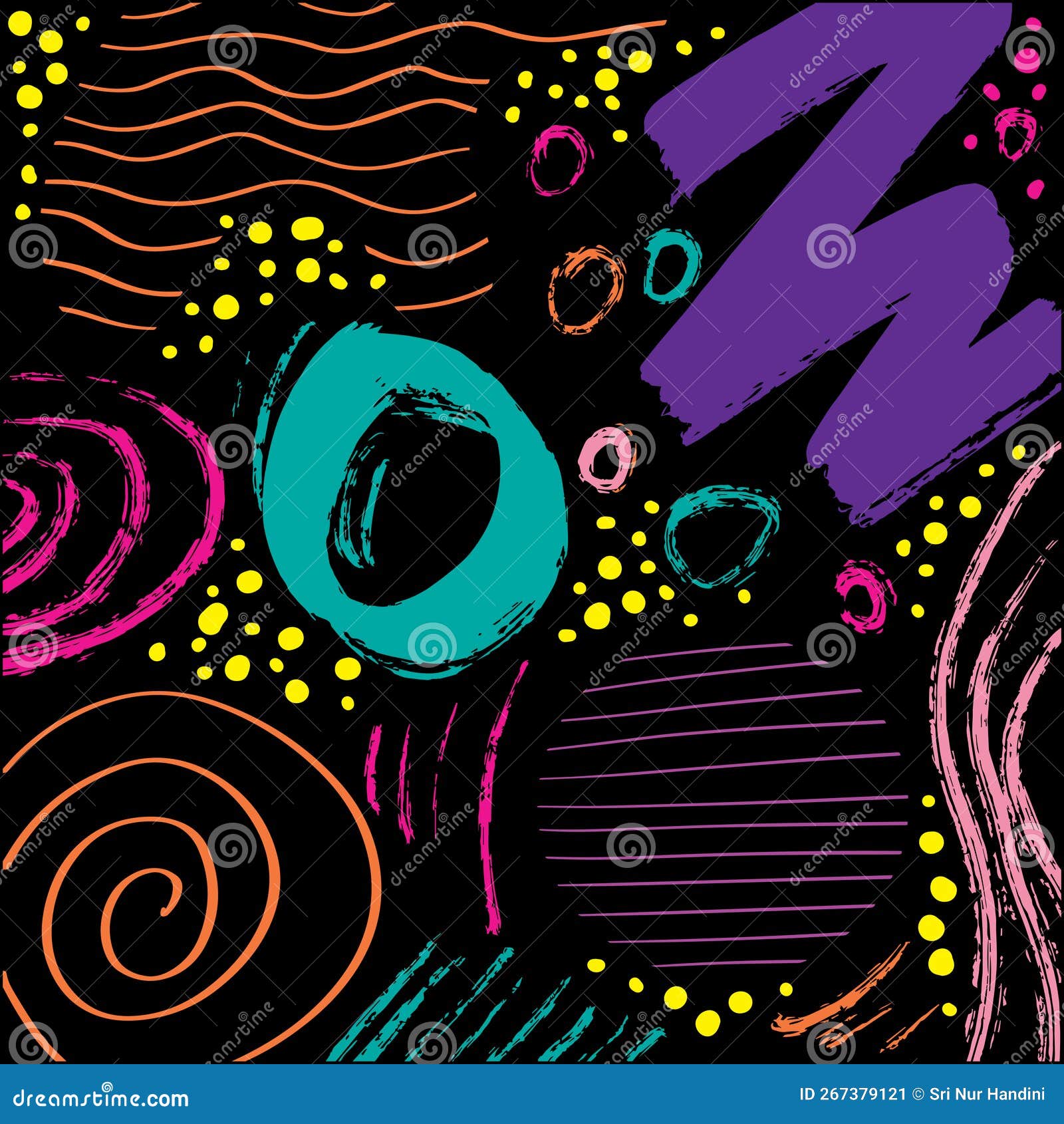 Line Art Abstract Doodle Drawing Background Stock Vector - Illustration ...