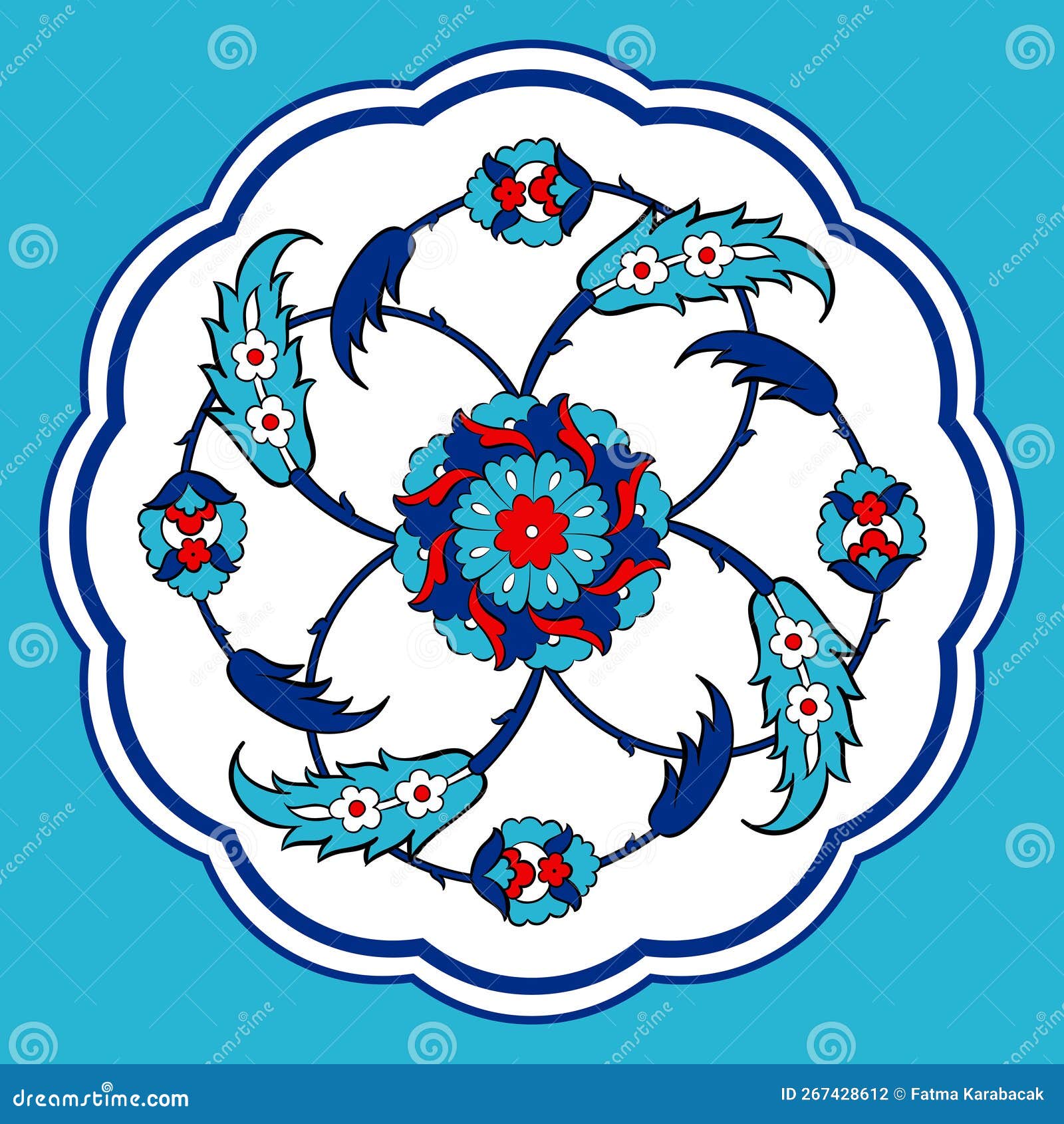 Ottoman Ancient Turkish Patterns Stock Vector - Illustration of element ...