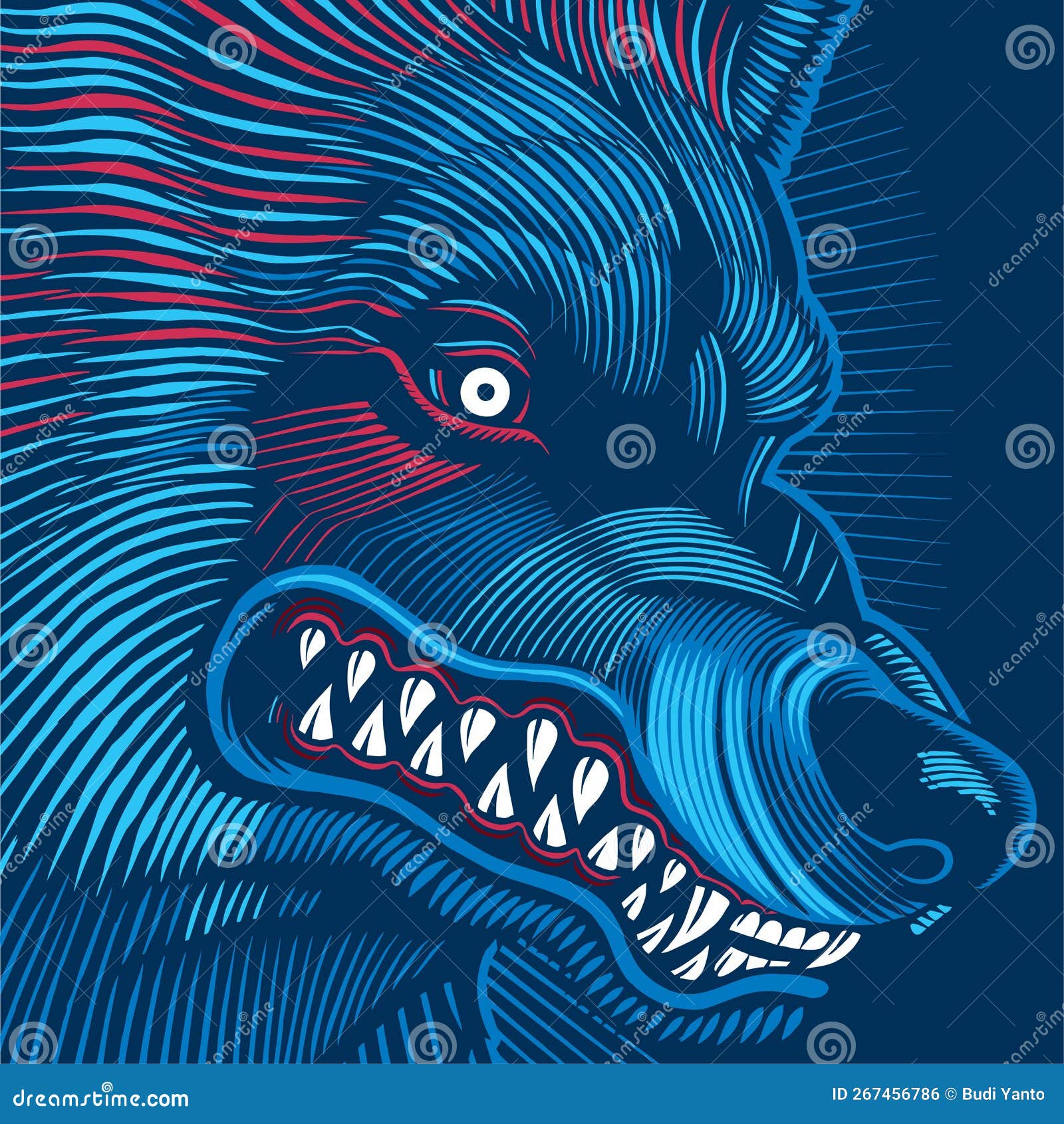 Vector Wolf Illustration in Collorfull Stock Vector - Illustration of ...