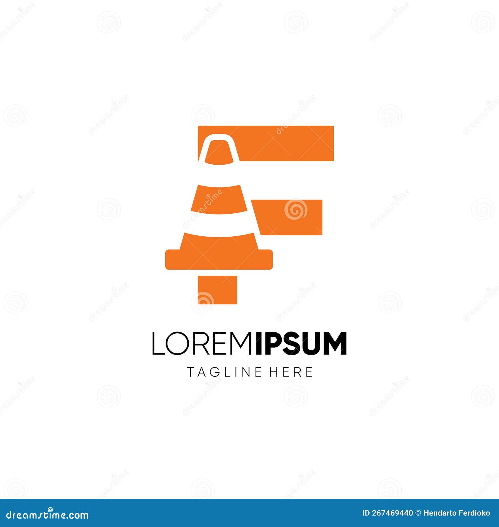 Letter F Traffic Cone Logo Design Vector Icon Graphic Emblem ...