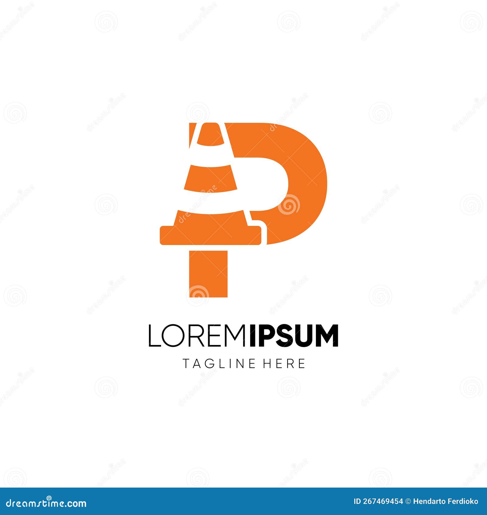 Letter P Traffic Cone Logo Design Vector Icon Graphic Emblem ...