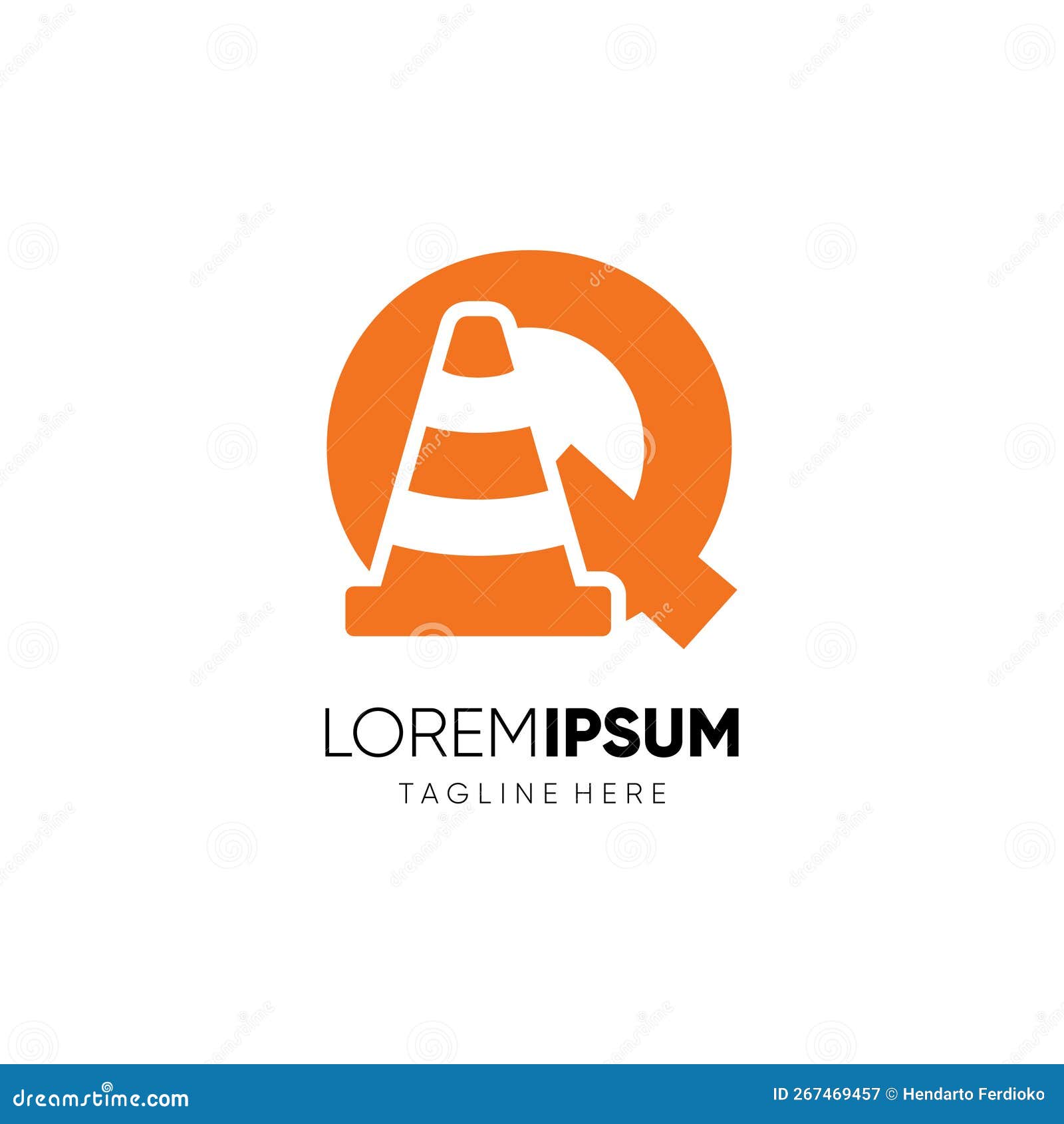 Letter Q Traffic Cone Logo Design Vector Icon Graphic Emblem ...