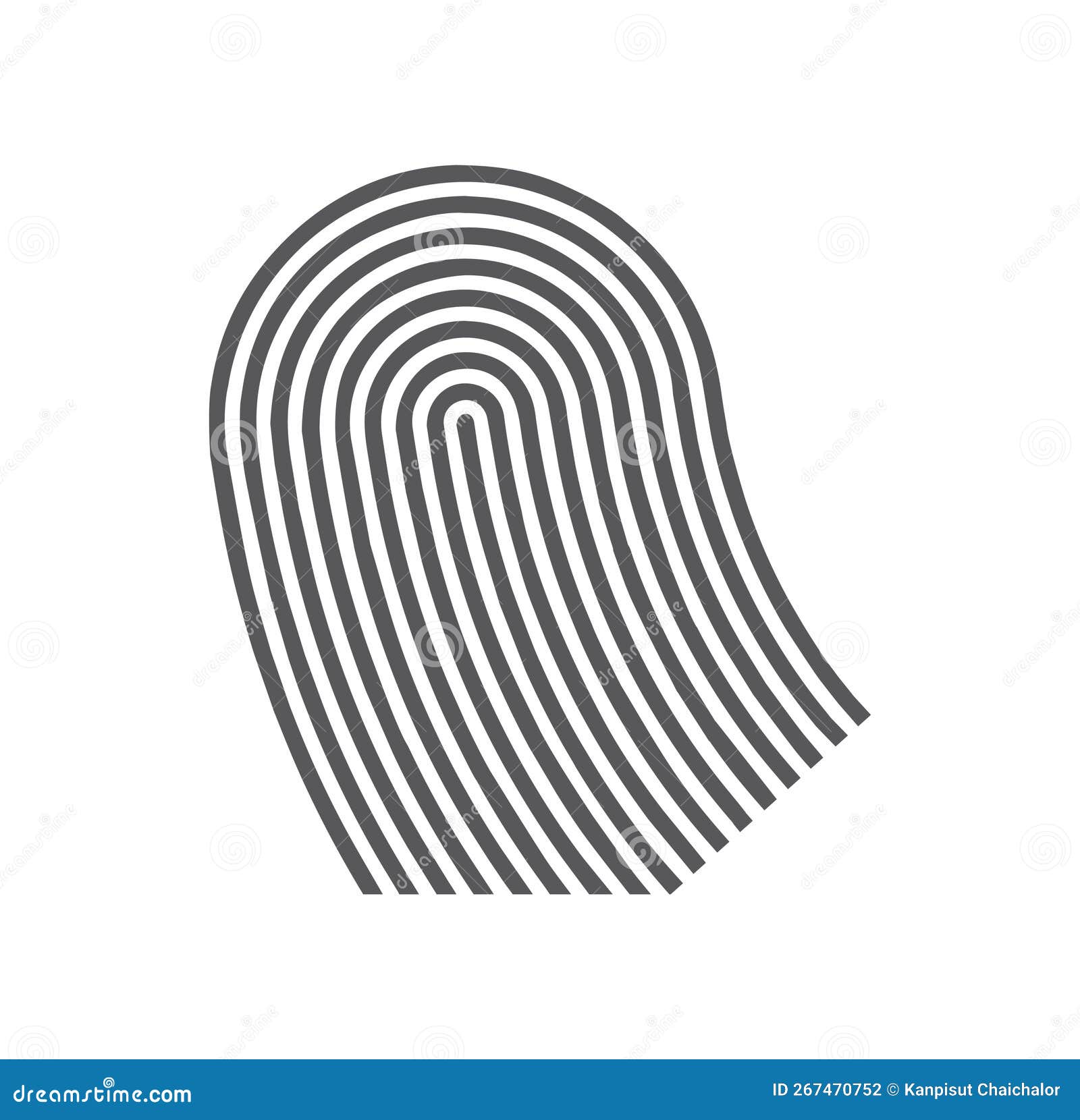 Symbol Fingerprint Pattern Isolated on White Background. Fingerprint ...