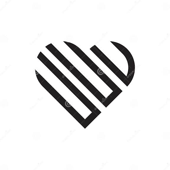 Initial Three Letter Heart Outline Logo Vector Stock Vector ...