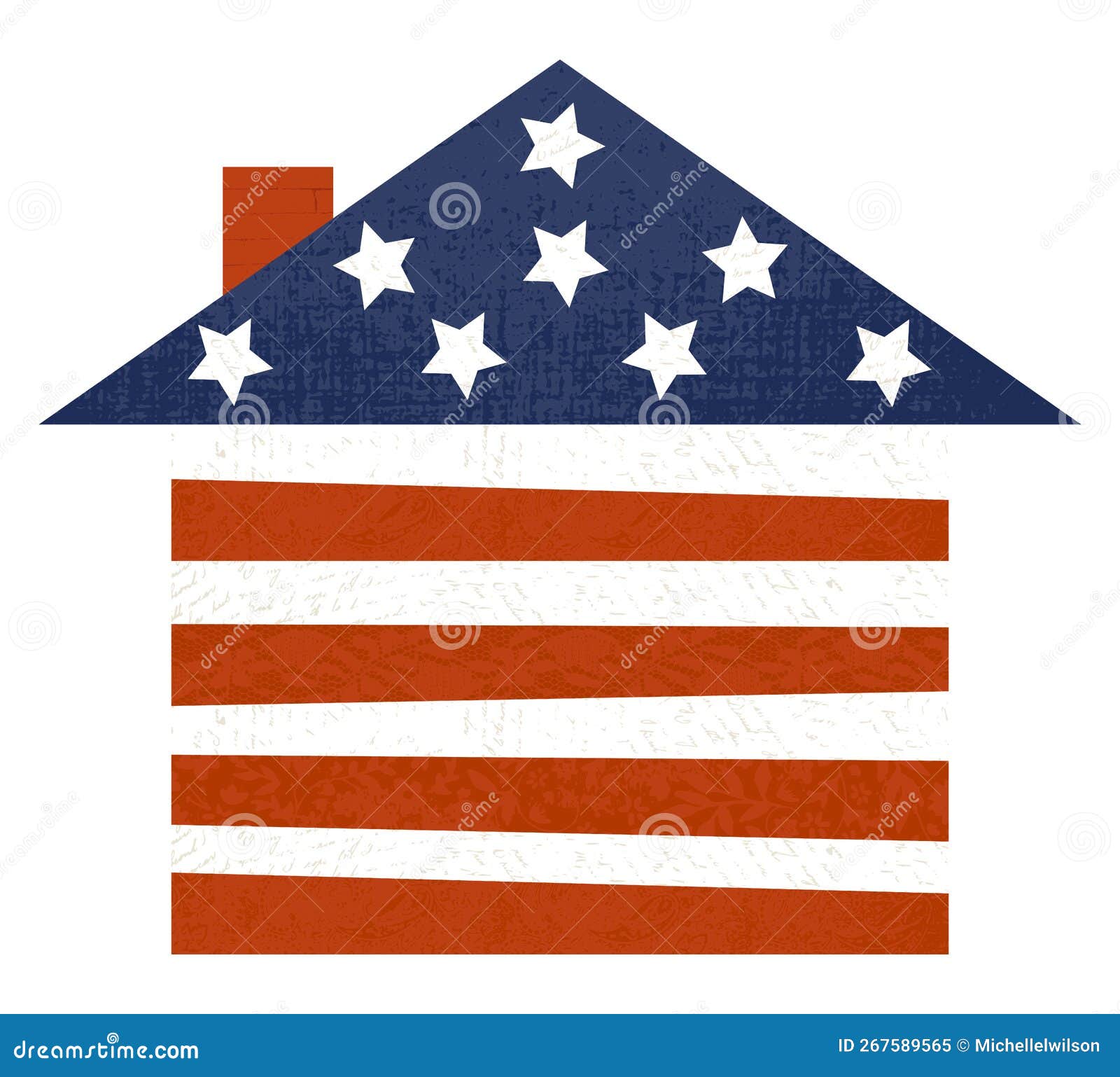 A House Made of the American Flag Stock Vector - Illustration of ...