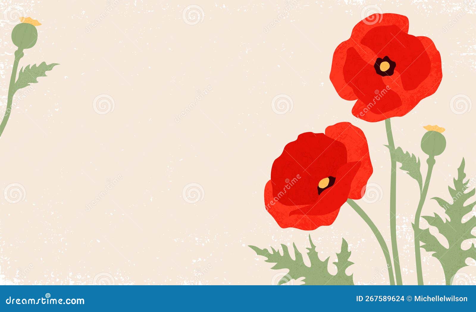 A poppy flower design stock vector. Illustration of poppies - 267589624