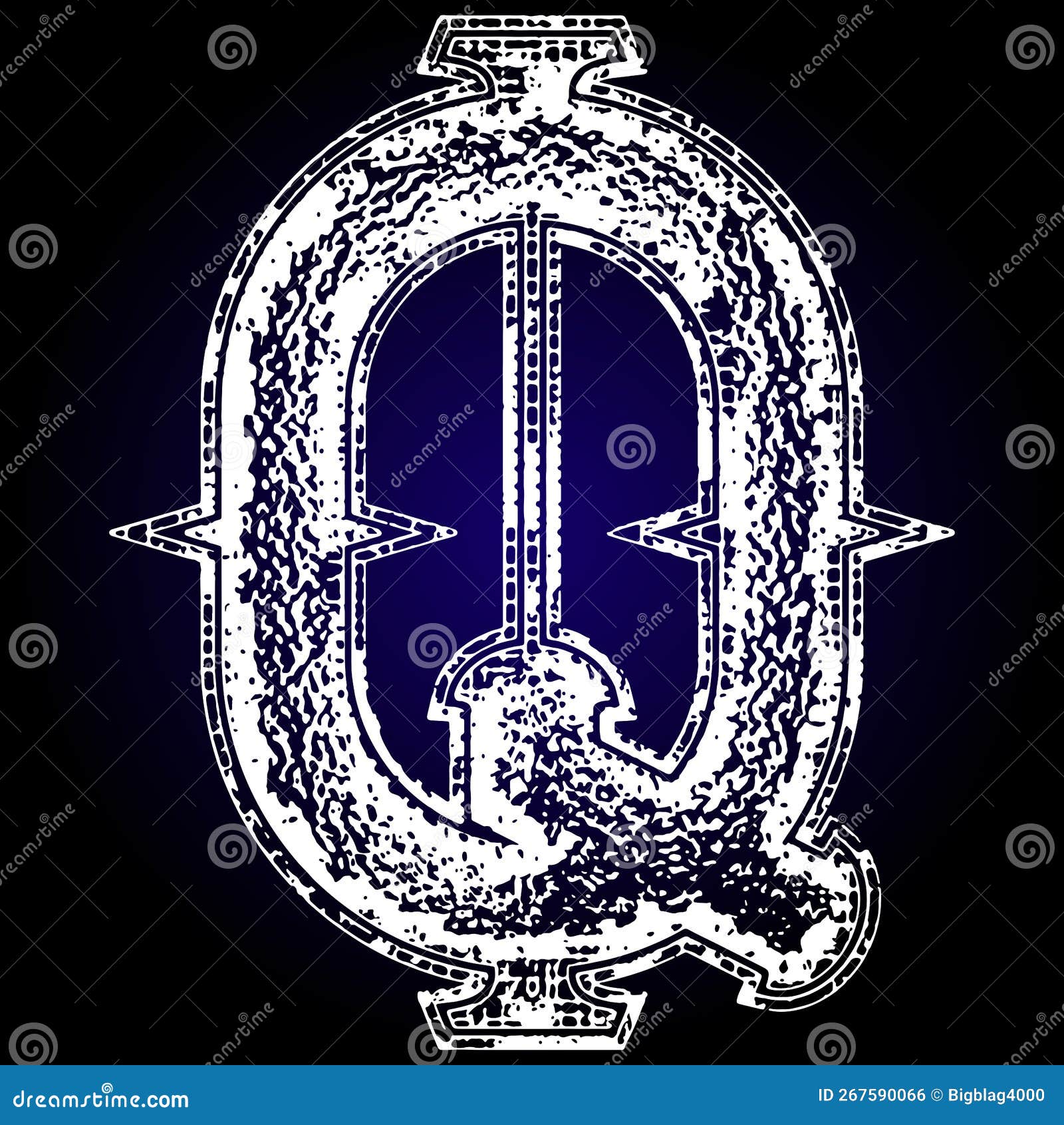 Neo-gothic Decorative Letter.Vector Medieval Font. Stock Illustration ...