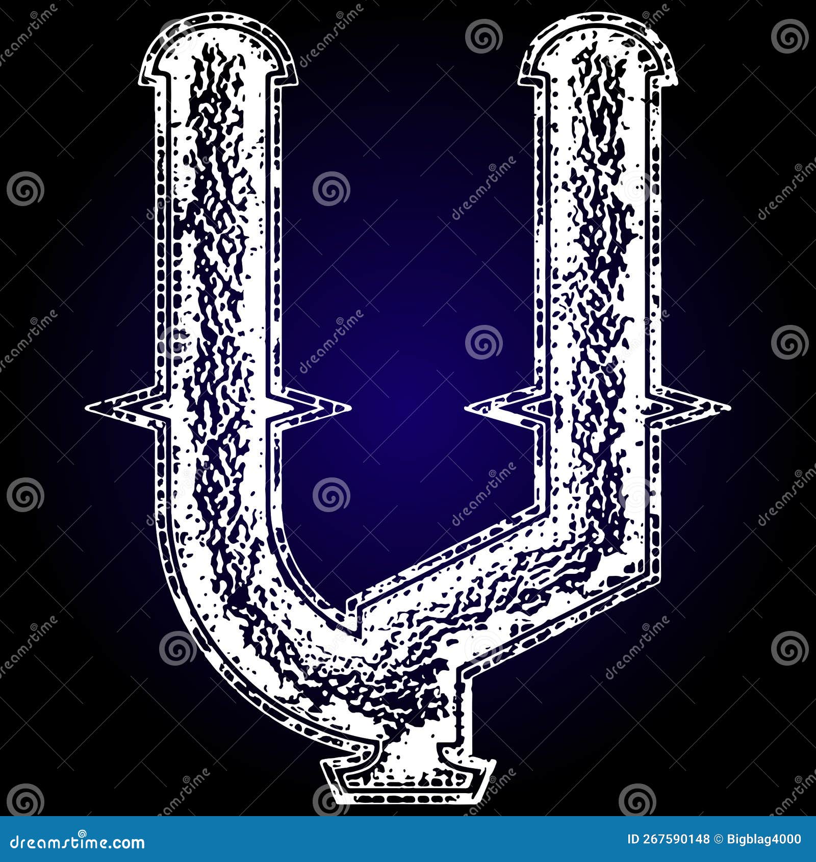 Neo-gothic Decorative Letter.Vector Medieval Font. Stock Illustration ...