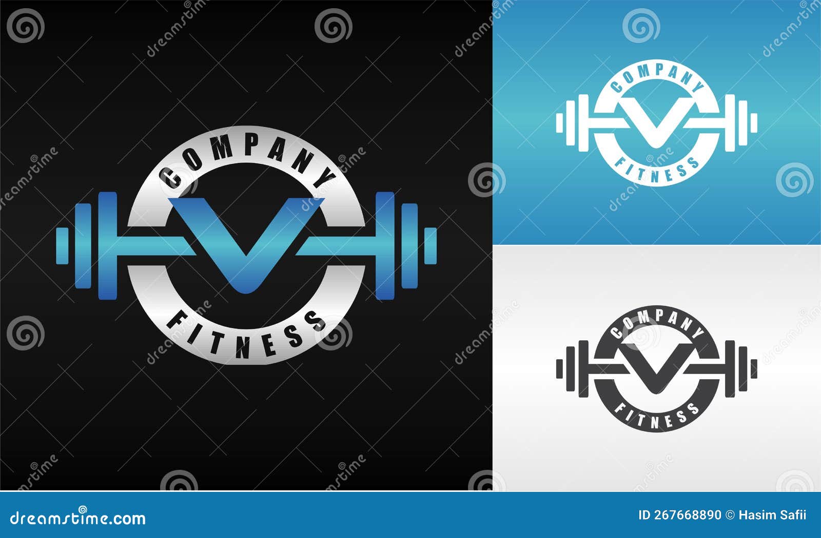Letter V fitness logo stock vector. Illustration of healthy - 267668890