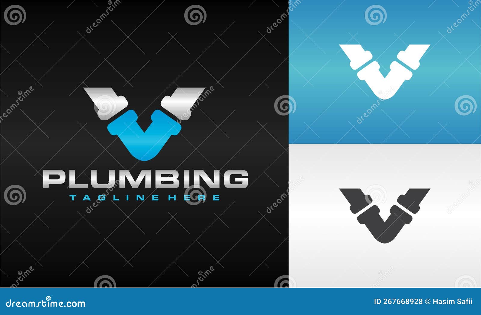 Letter V plumbing logo stock illustration. Illustration of vector ...