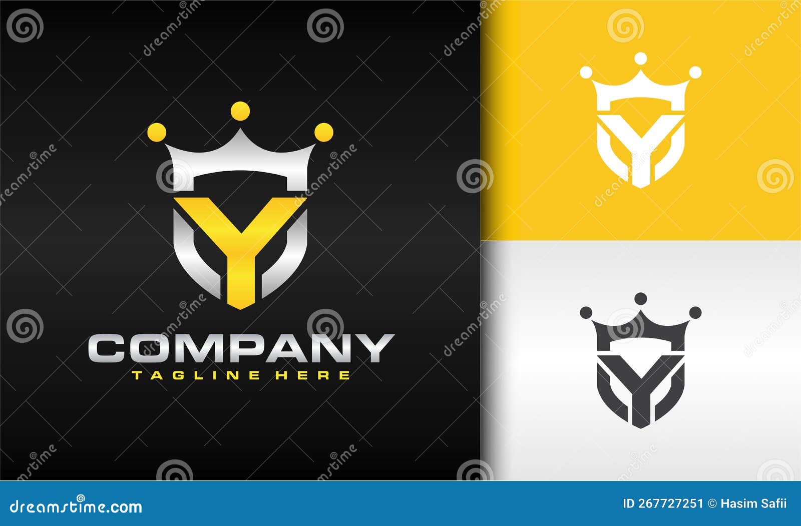 Letter Y shield crown logo stock illustration. Illustration of vintage ...
