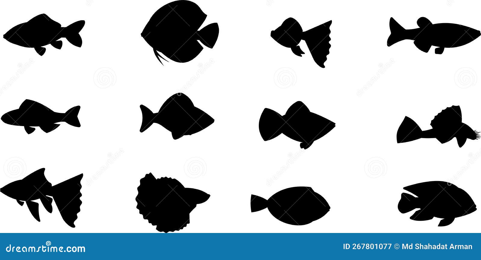 Aquarium Fish Set Silhouette, Aquarium Fish Set Silhouette Set, Stock ...