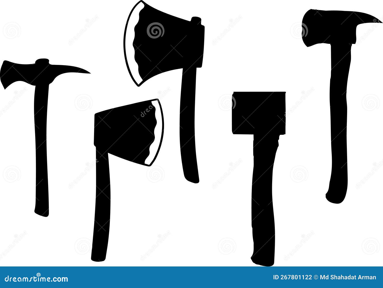 Axe Set Silhouette, Axe Set Silhouette Set, Stock Vector - Illustration ...