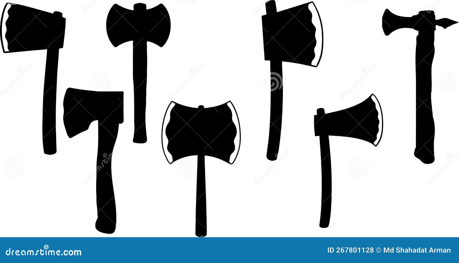 Axe Set Silhouette, Axe Set Silhouette Set, Stock Vector - Illustration ...