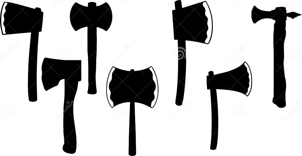 Axe Set Silhouette, Axe Set Silhouette Set, Stock Vector - Illustration ...